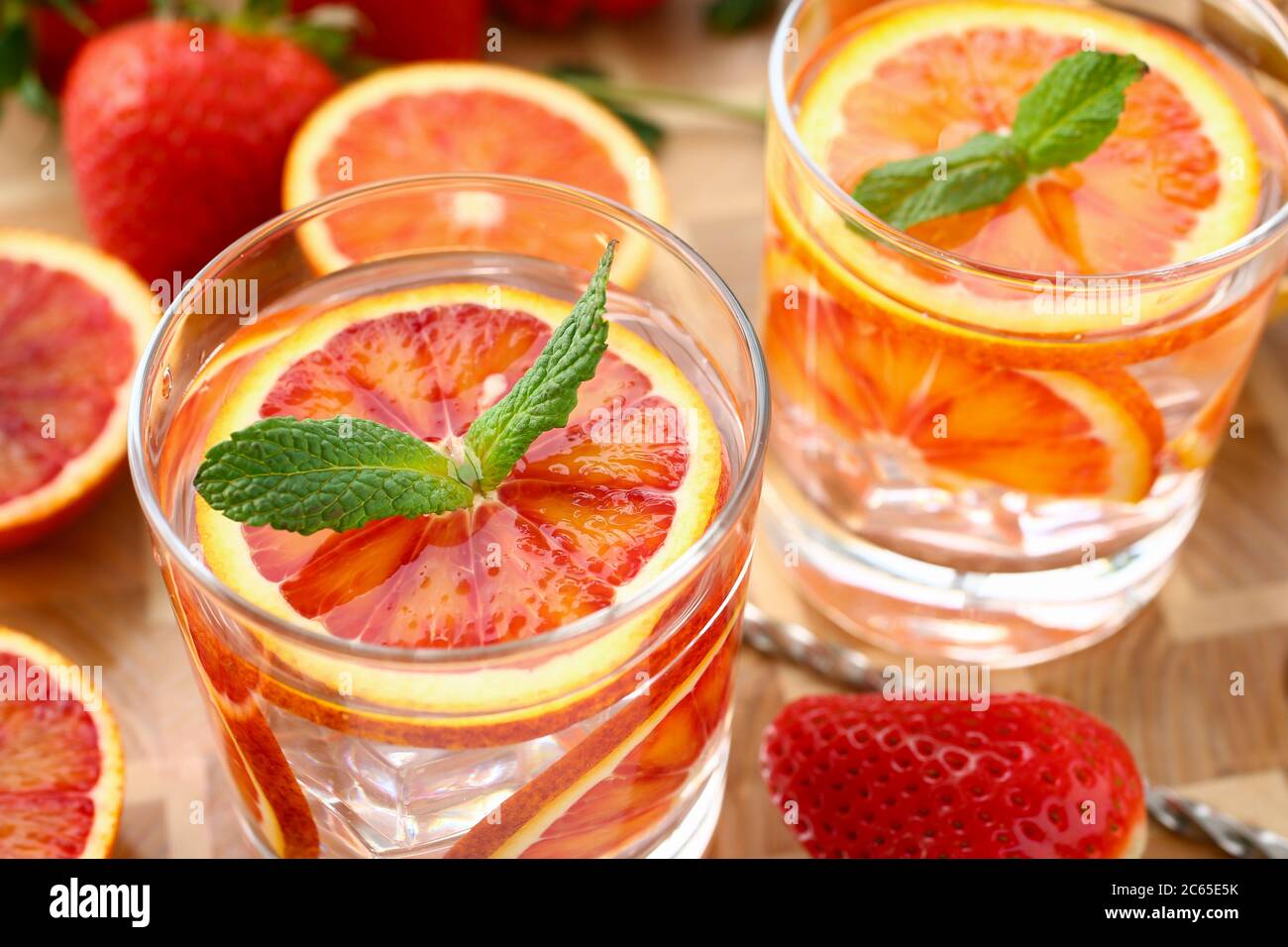 Preparation of healthy vitamin fortified water at home Stock Photo - Alamy