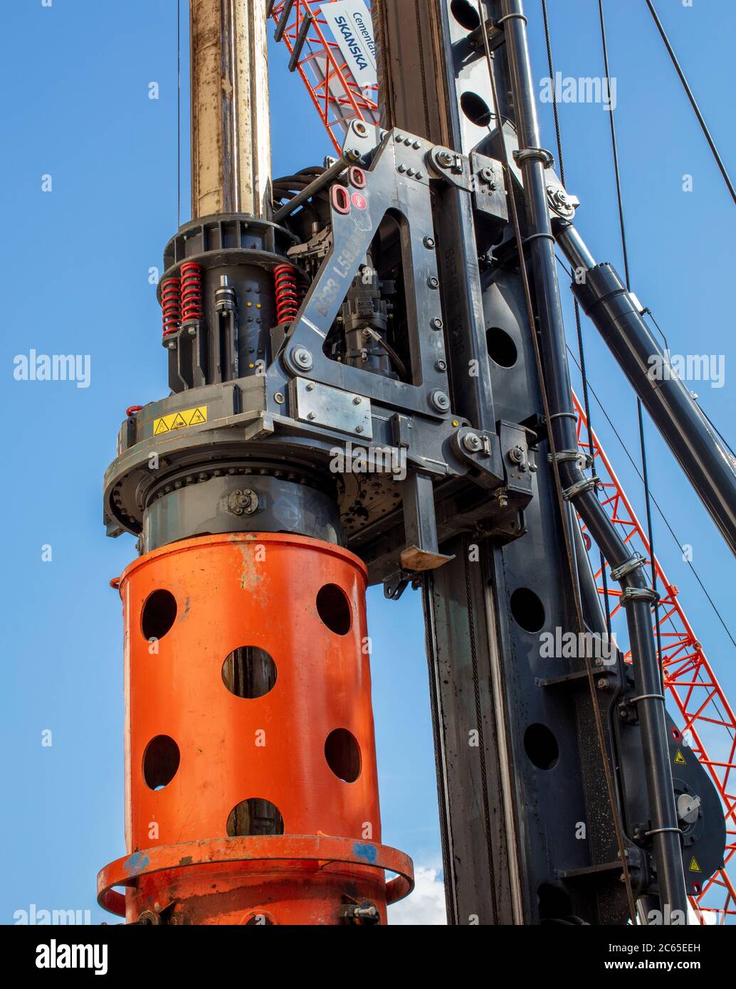 Huge industrial drill on building site in London Stock Photo - Alamy