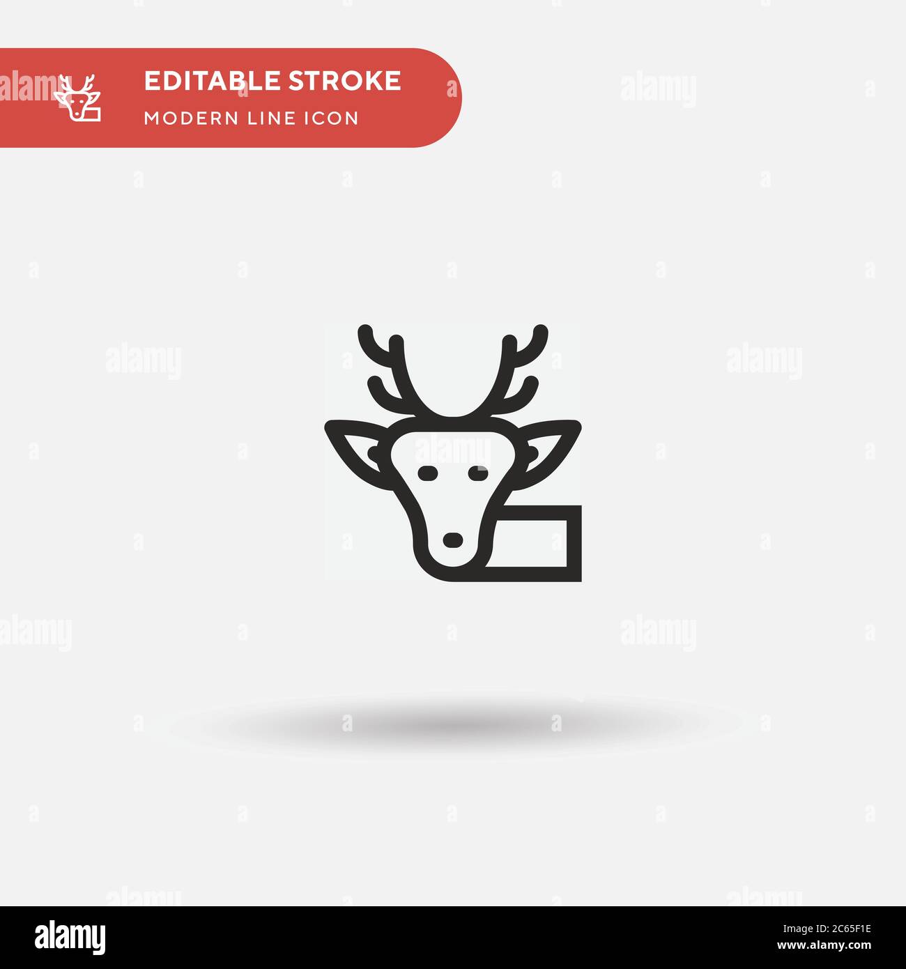 Deer Simple vector icon. Illustration symbol design template for web ...