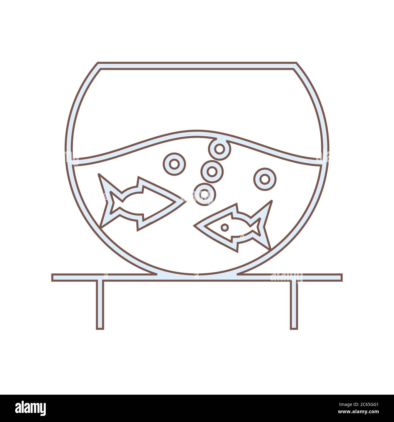 Unique Fish Bowl Vector Line Icon Stock Vector Image & Art - Alamy