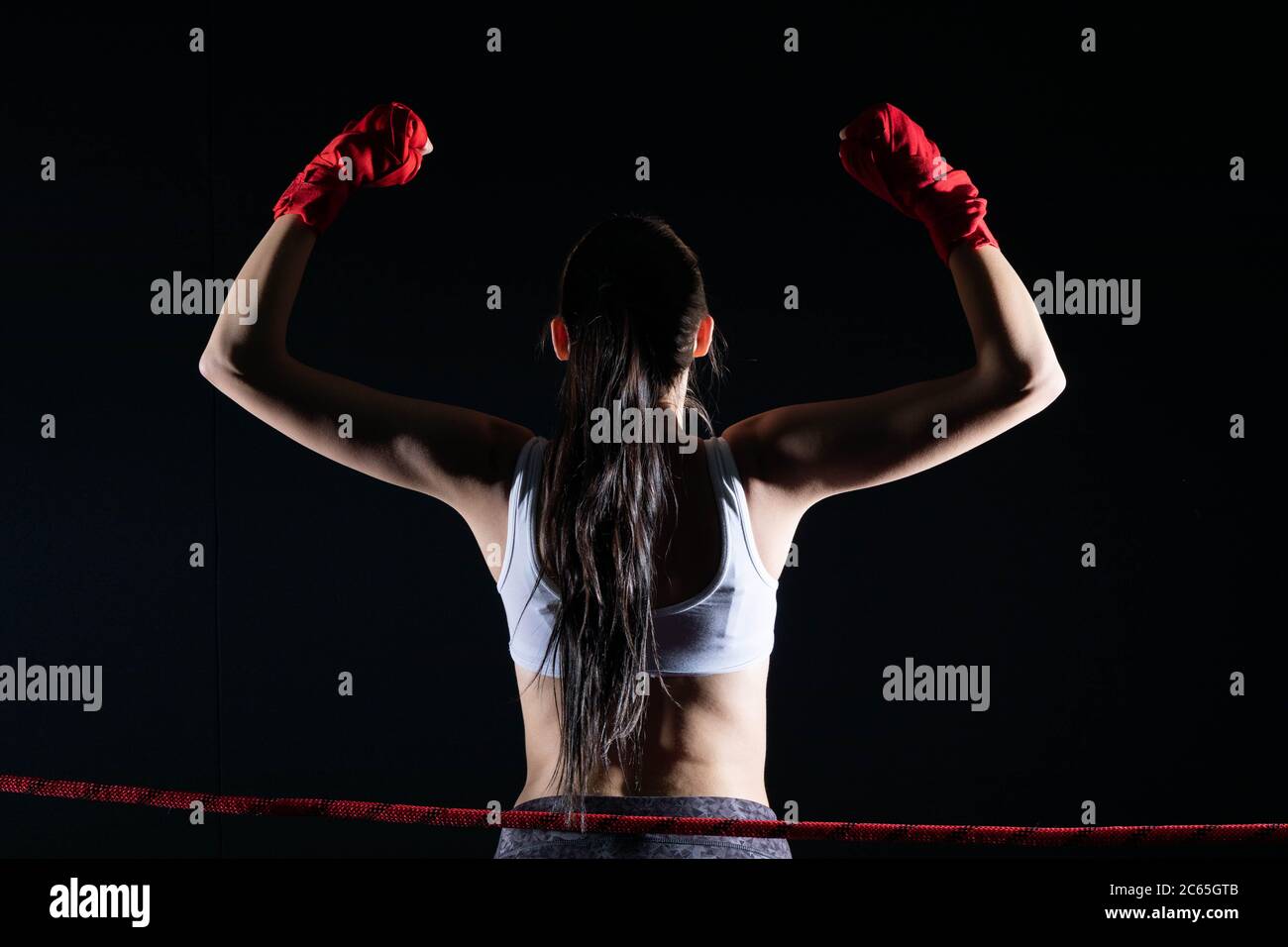 The fighter won her first fight. The woman raised her hands in evidence ...