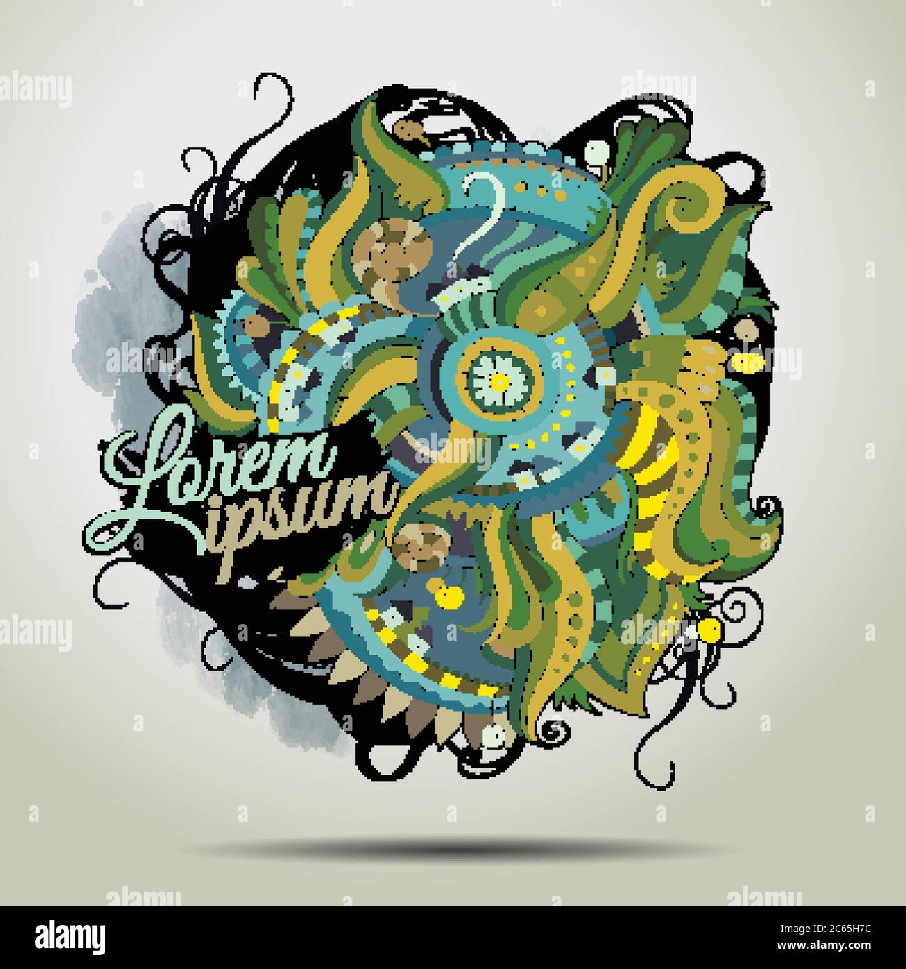 Abstract vector decorative doodles background Stock Vector Image & Art ...