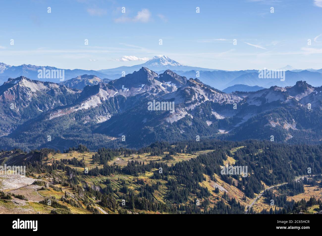 Panorama point at Mount Rainier National Park, near Seattle Stock Photo ...