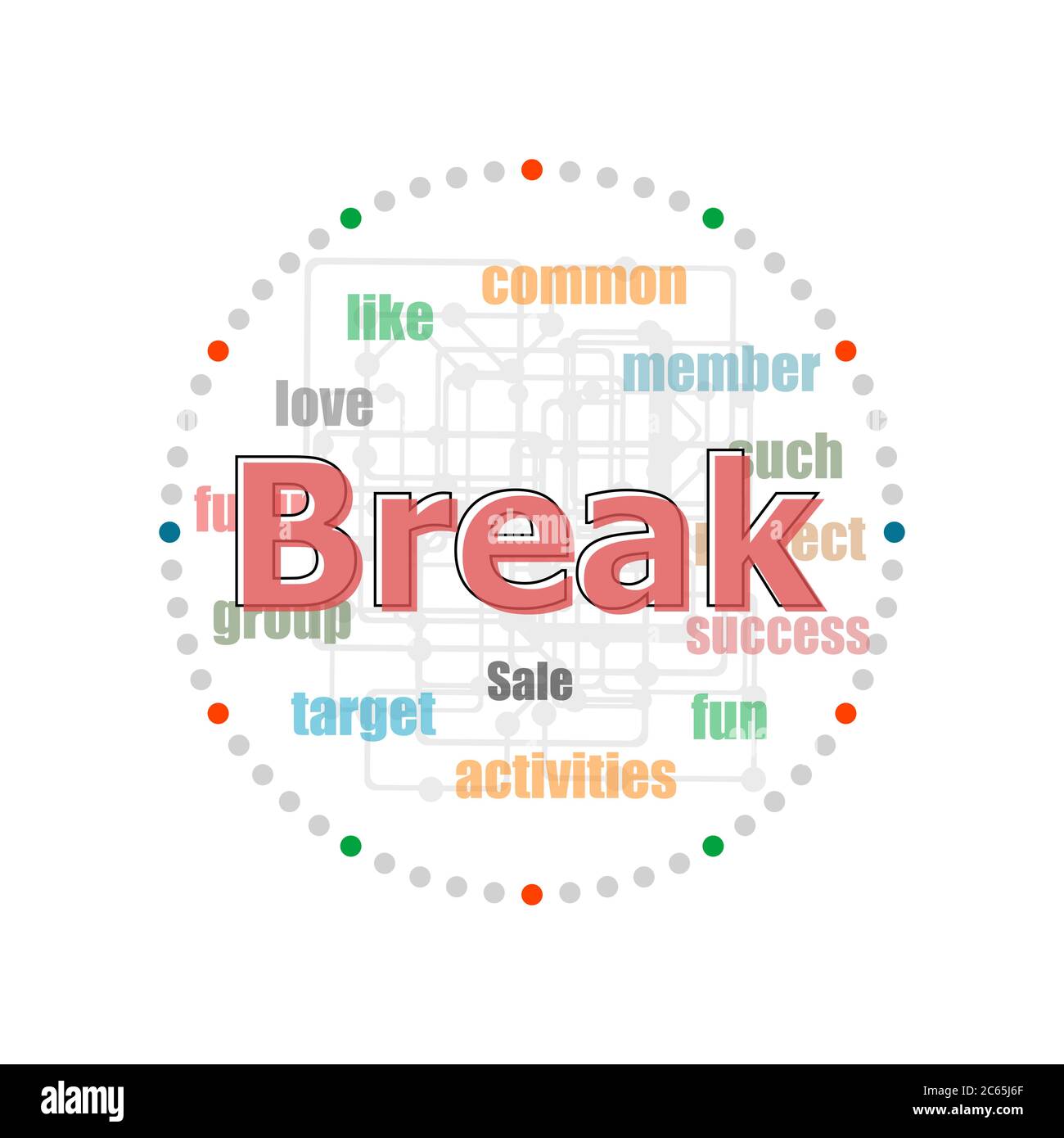 word break on digital screen, business concept . Word collage with ...
