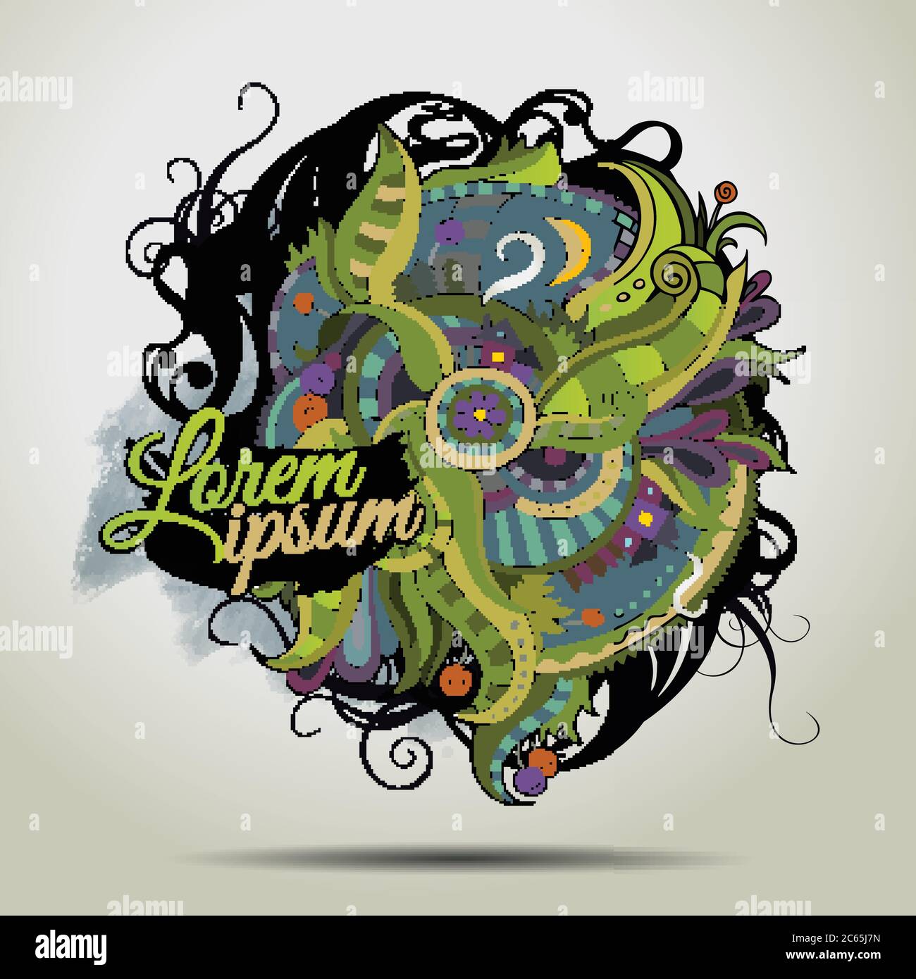 Abstract vector decorative doodles background Stock Vector Image & Art ...