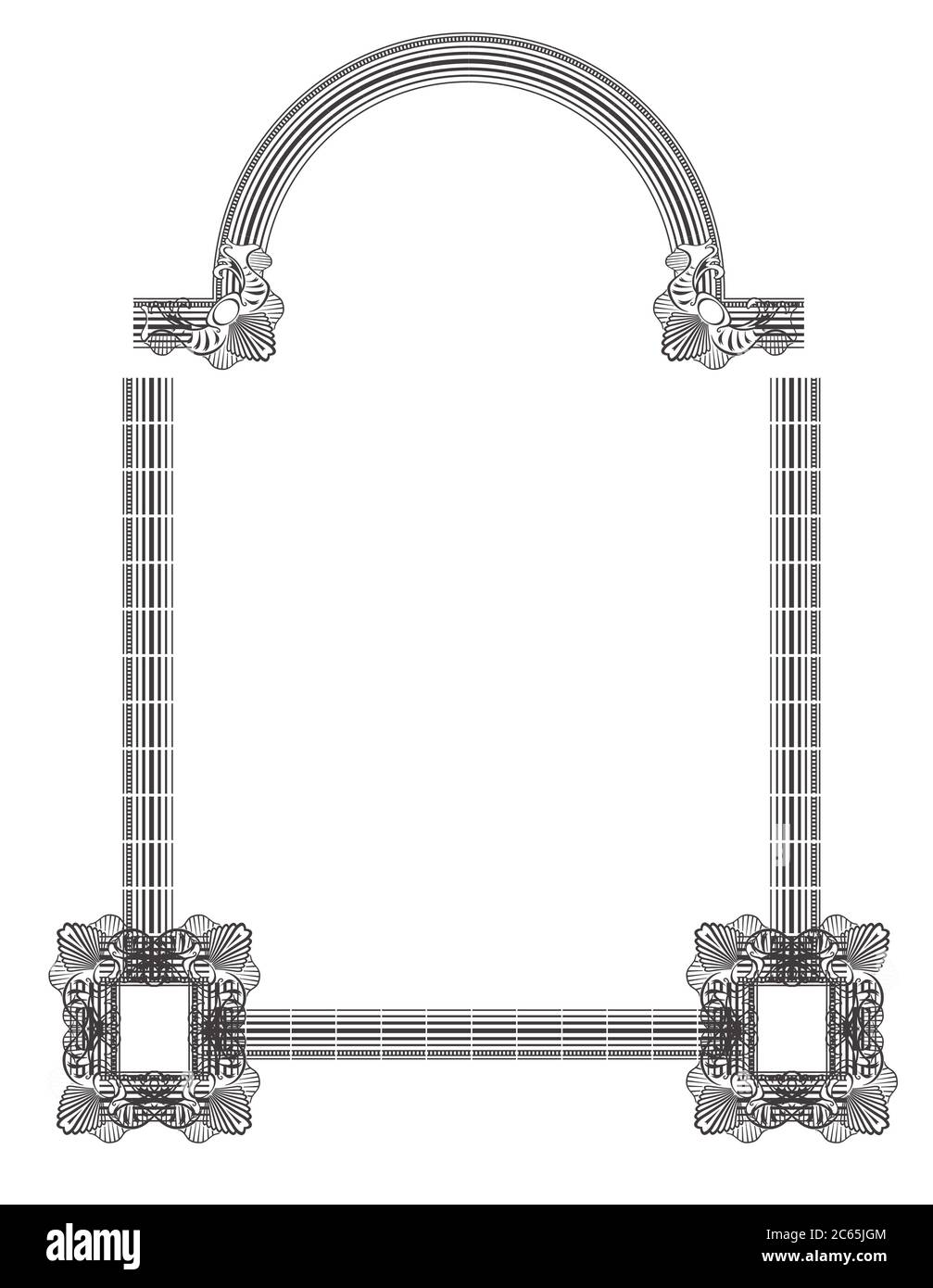 frame elements made in 2d software isolated on white Stock Photo - Alamy