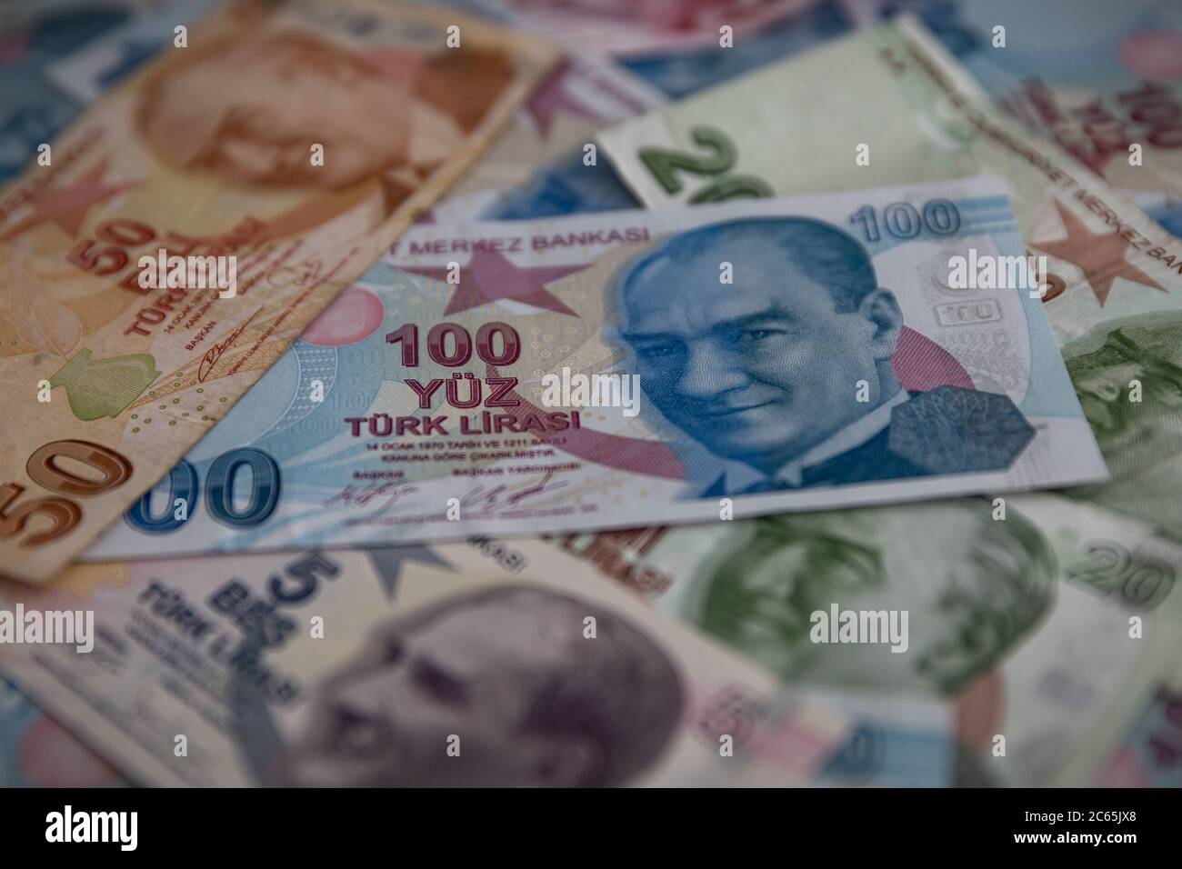 Bunch of Various Turkish Currency Lira Banknotes Stock Photo - Alamy