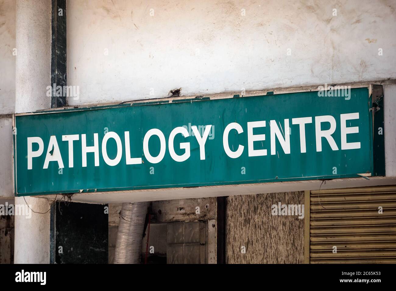 Medical office sign with various departments at Udaipur, India Stock ...