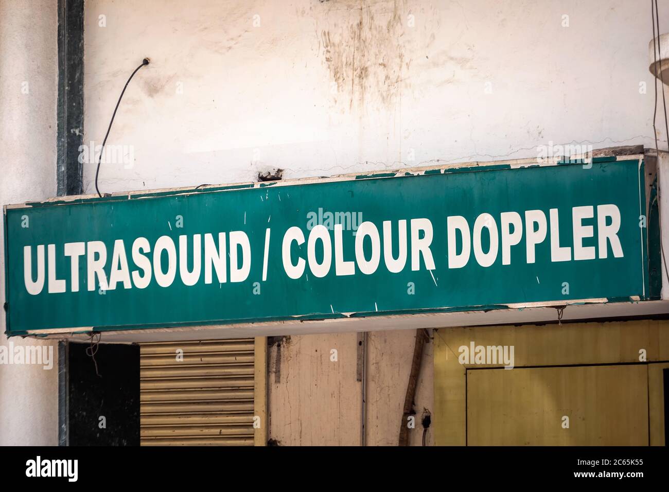 Medical office sign with various departments at Udaipur, India Stock ...