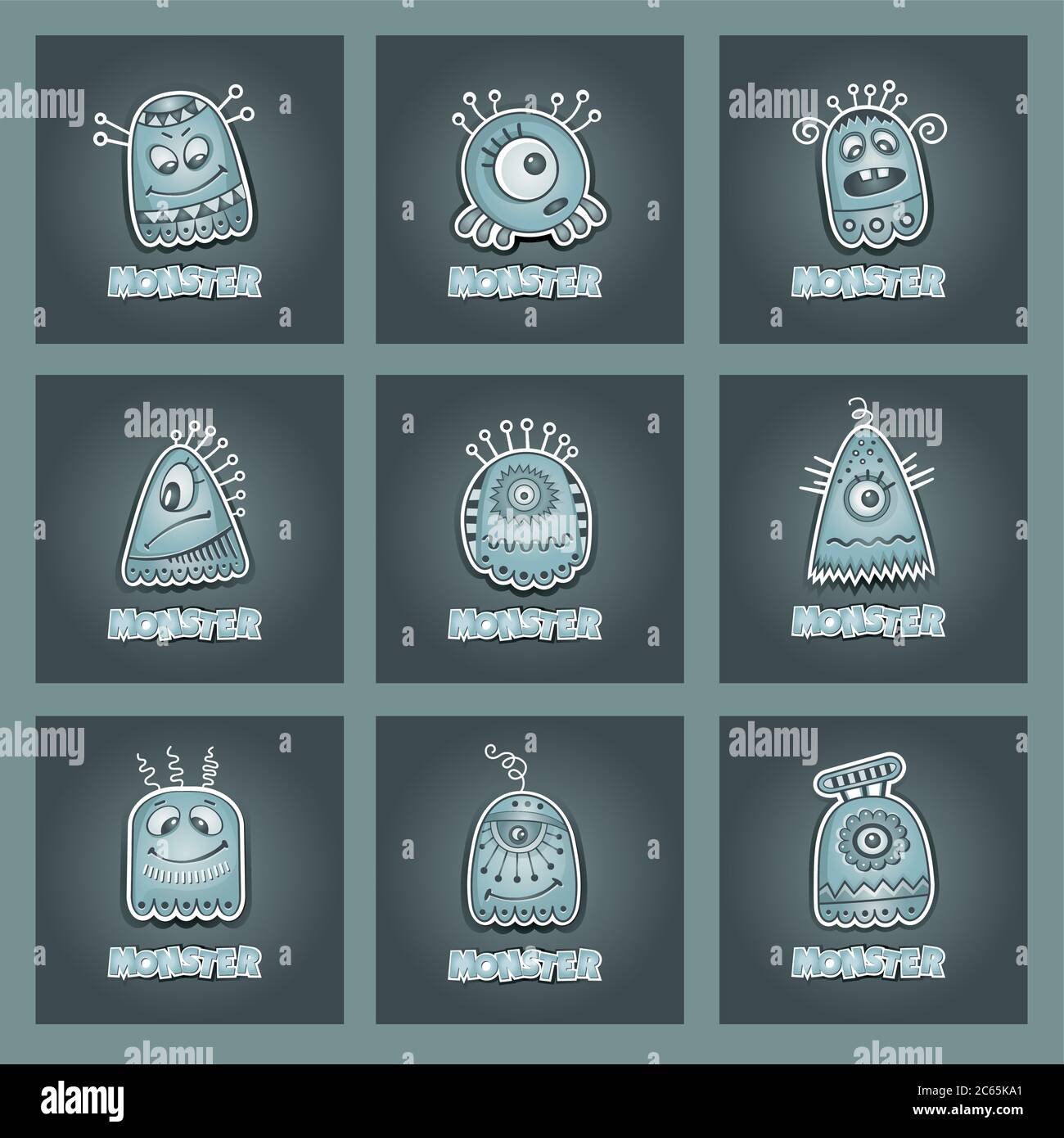 Vector cartoon aliens and monsters set Stock Vector Image & Art - Alamy