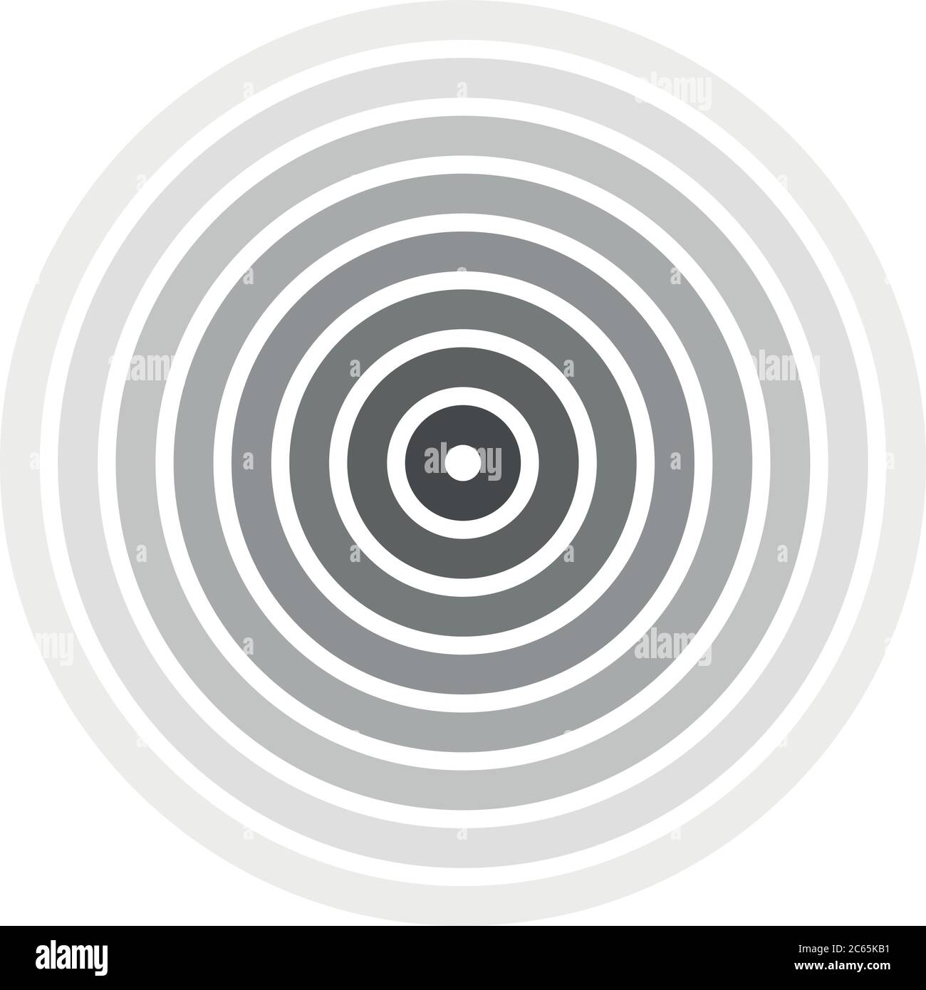 Grey concentric rings. Epicenter theme. Simple flat vector illustration ...