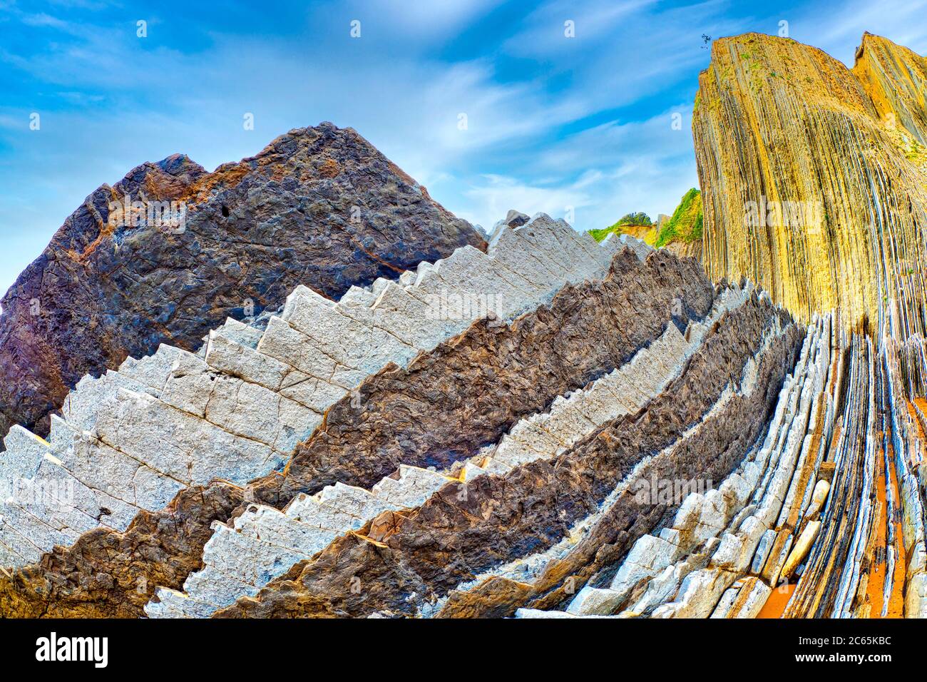 Steeply-tilted Layers of Flysch, Flysch Cliffs, Basque Coast UNESCO ...