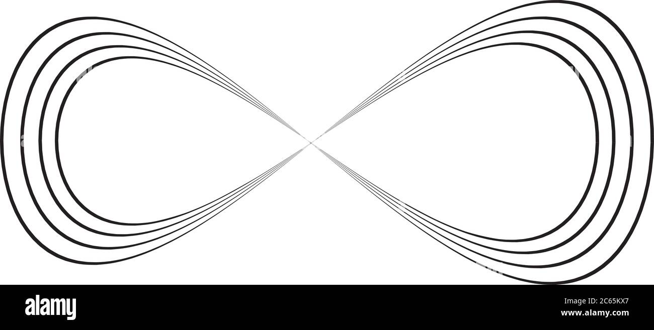 Infinity symbol of multiple thin black lines. Concept of infinite ...