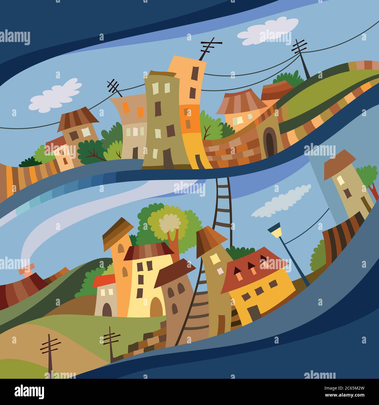 Flat cartoon style tree hi-res stock photography and images - Alamy