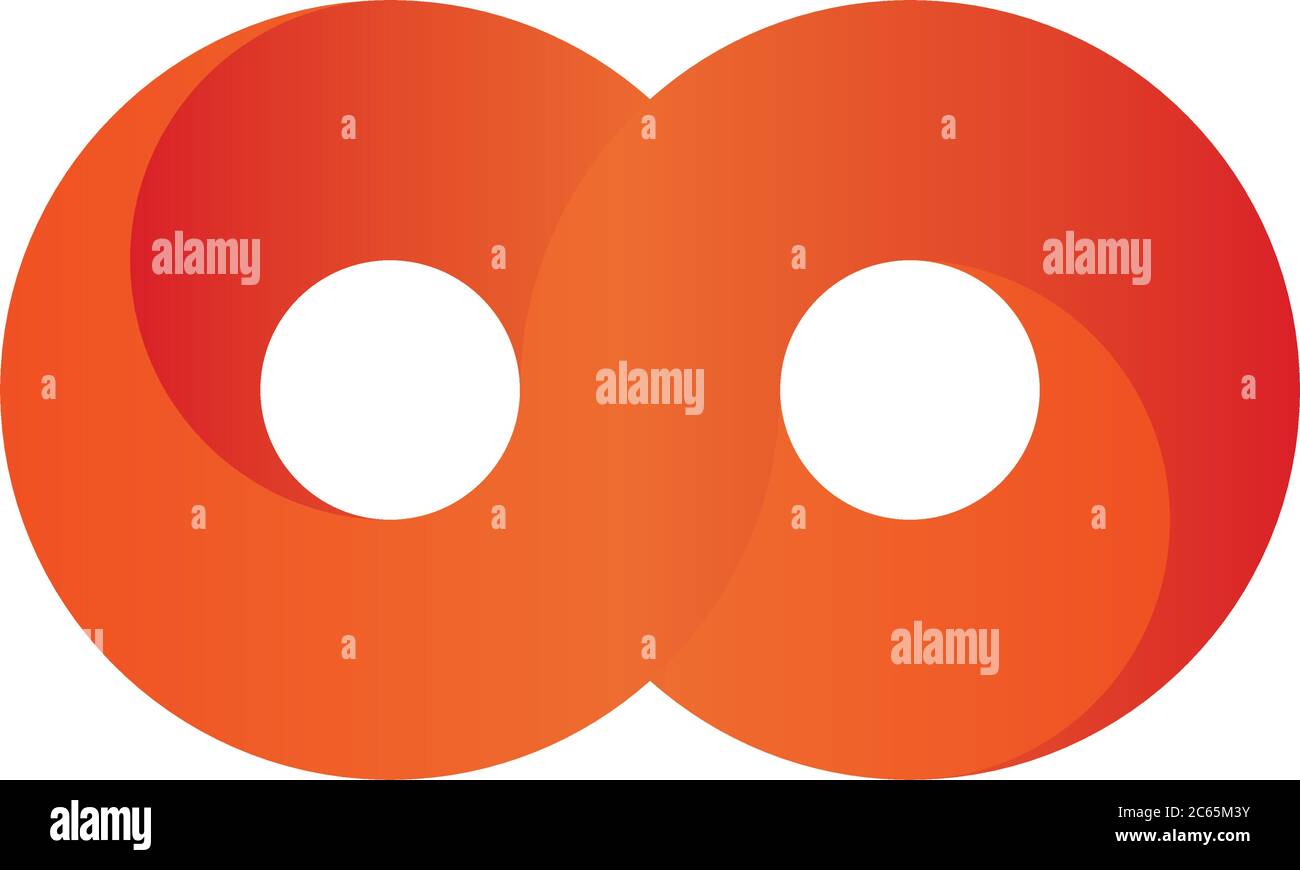 Orange infinity symbol icon. 3D-like gradient design effect. Vector ...