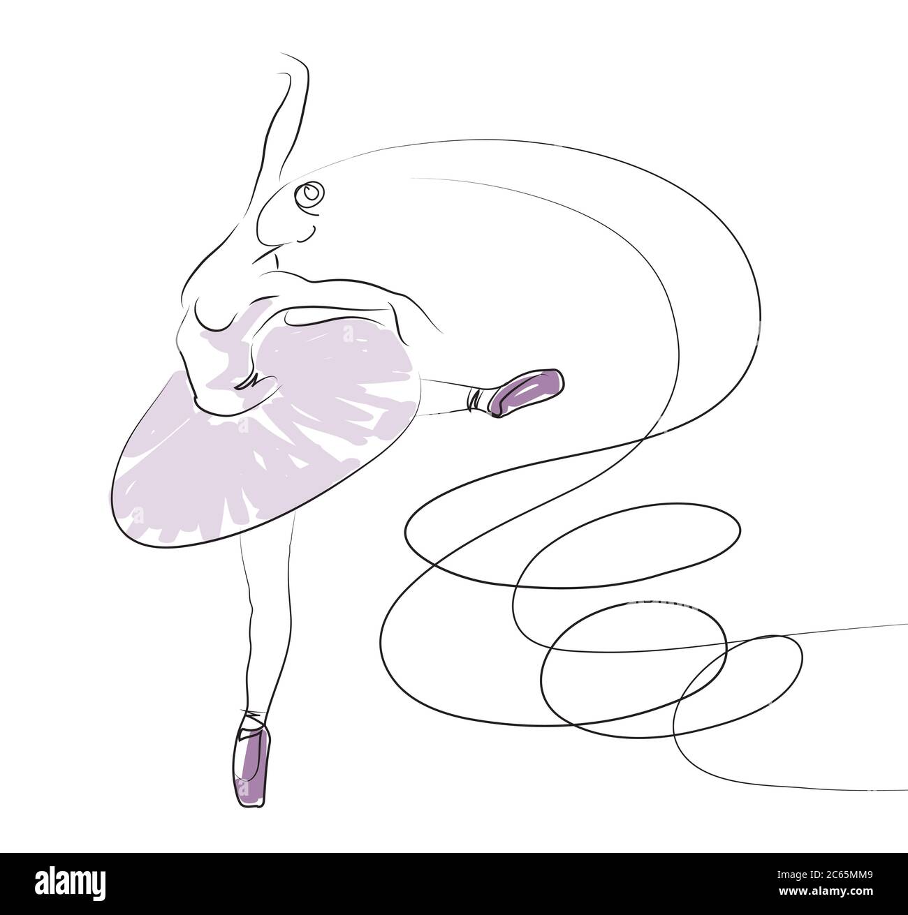 Line art drawing ballerina hi-res stock photography and images - Alamy