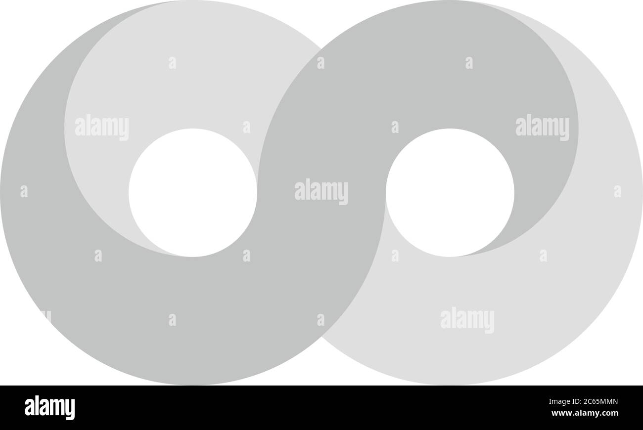 Grey infinity symbol icon. 3D-like design effect. Vector illustration ...