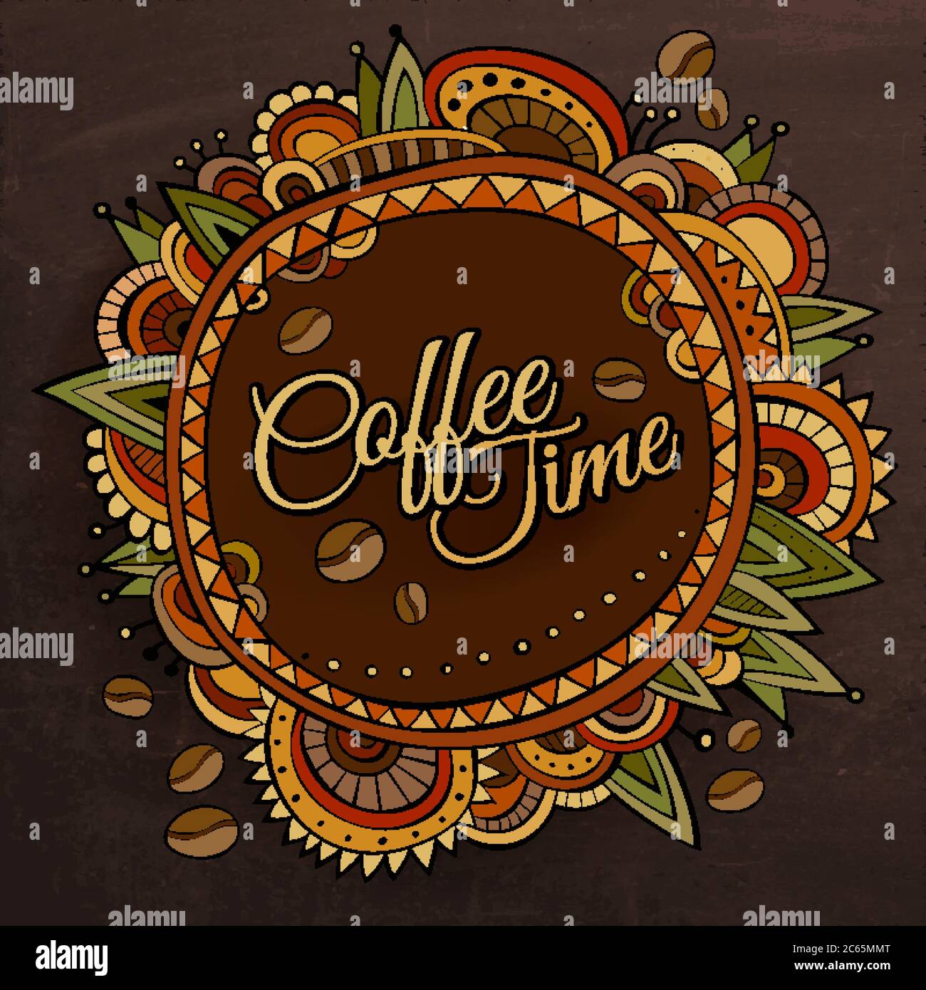 Coffee time decorative border label design Stock Vector Image & Art - Alamy