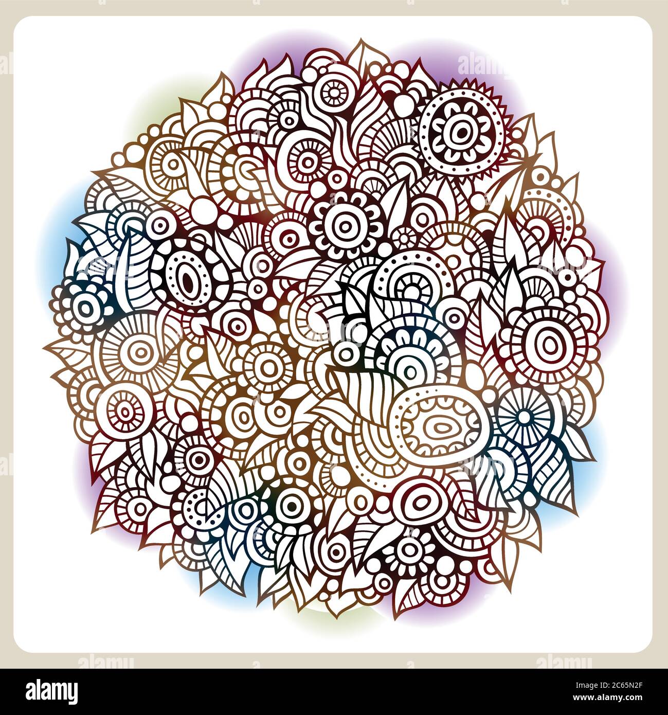 Vector circle flowers composition Stock Vector Image & Art - Alamy