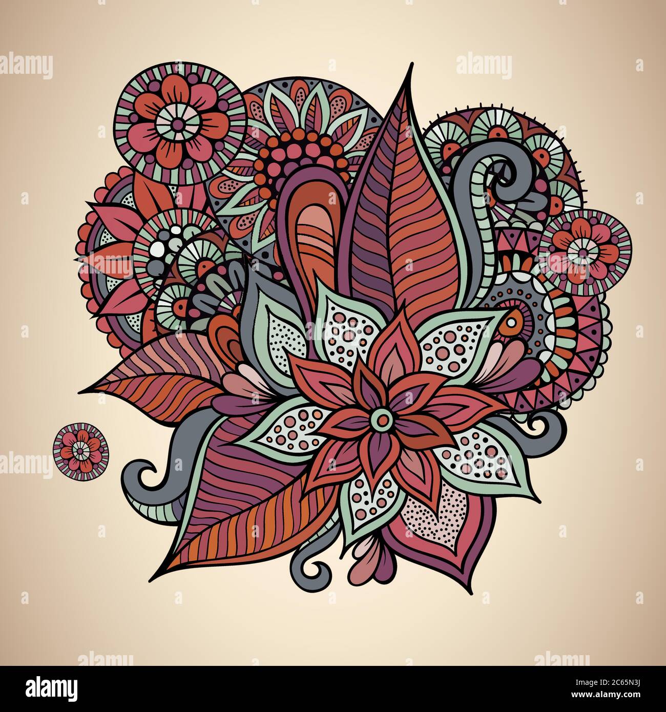 Decorative vector floral vintage card design Stock Vector Image & Art ...