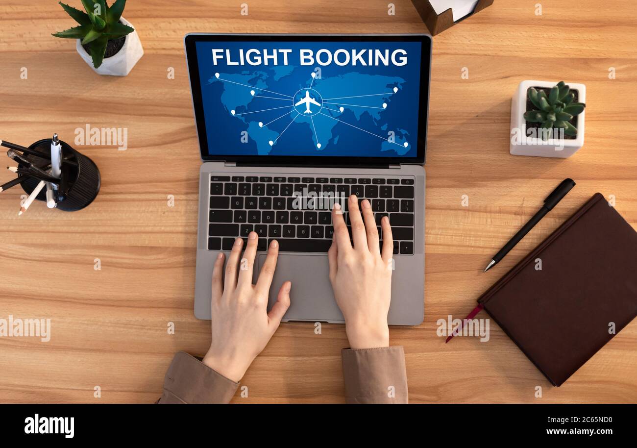 Laptop top view people flight hi-res stock photography and images - Alamy