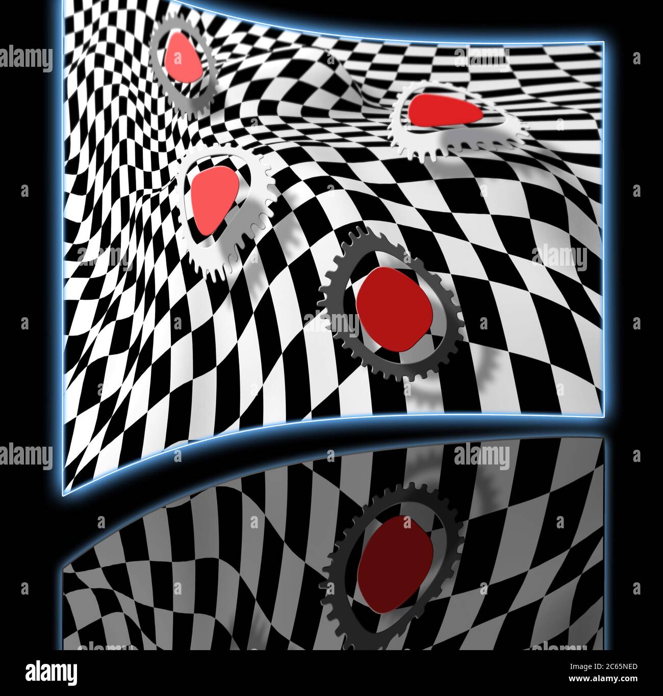 wavy checkered pattern made in 3d software Stock Photo - Alamy