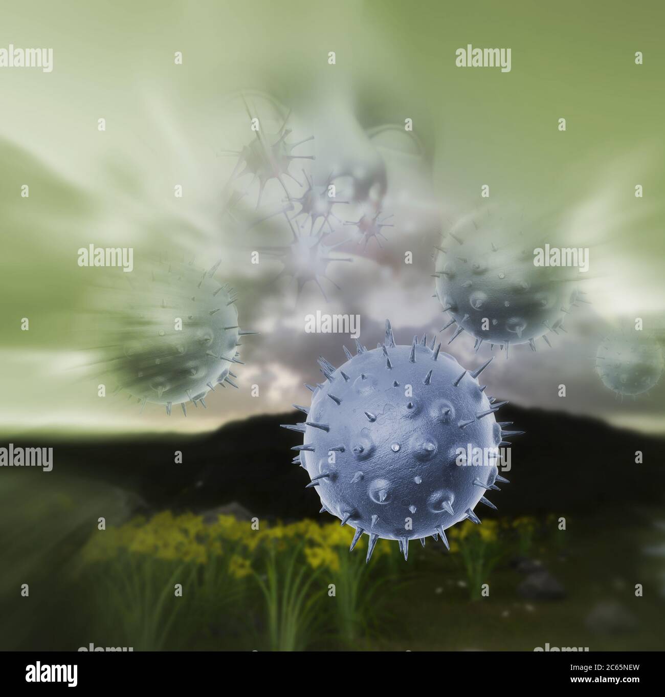 Pollen allergy concept made in 3d software Stock Photo - Alamy