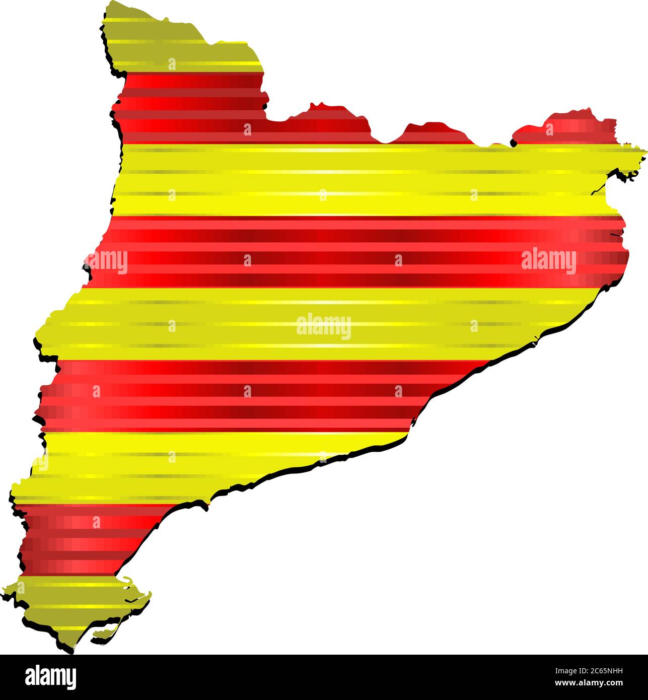 Shiny Grunge map of the Catalonia - Illustration, Three Dimensional Map ...