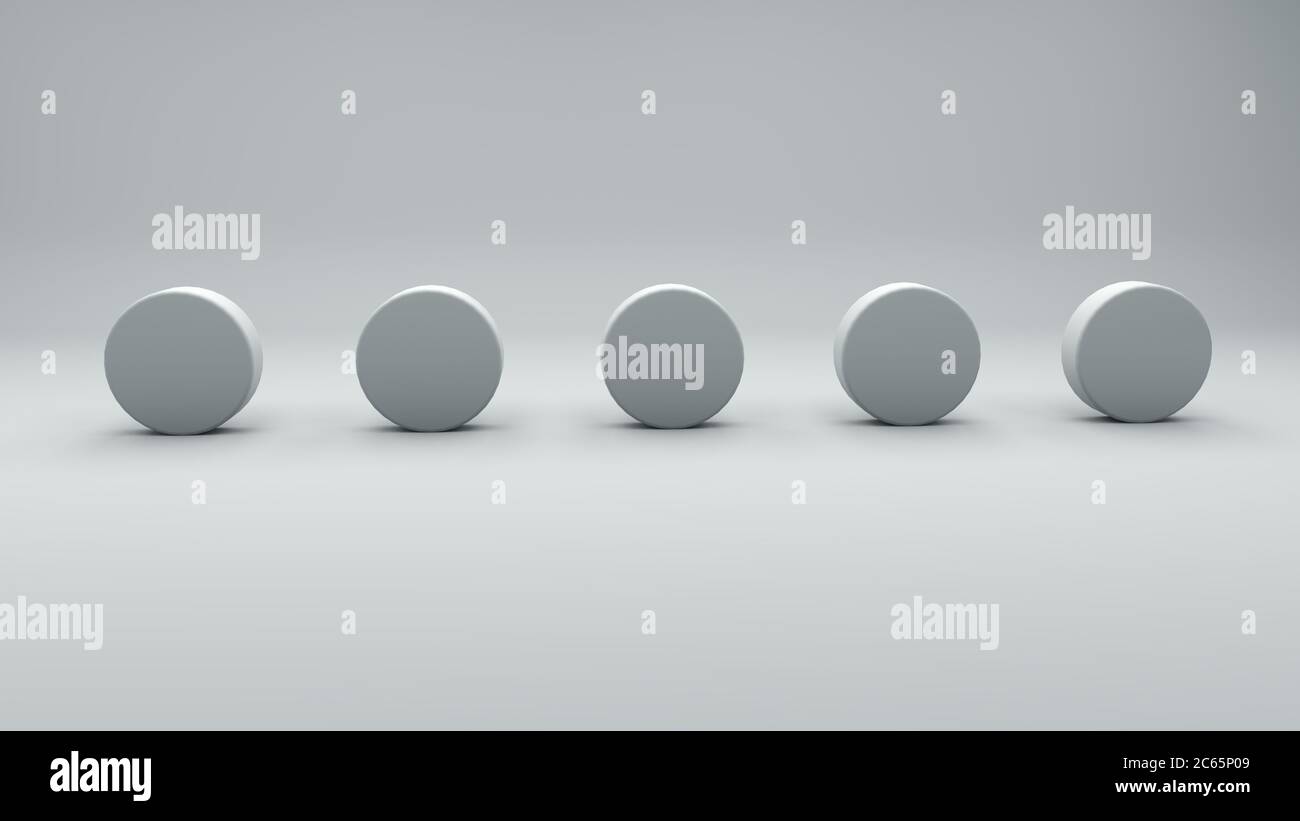 3D rendering of a round metal shading illustration on white background ...