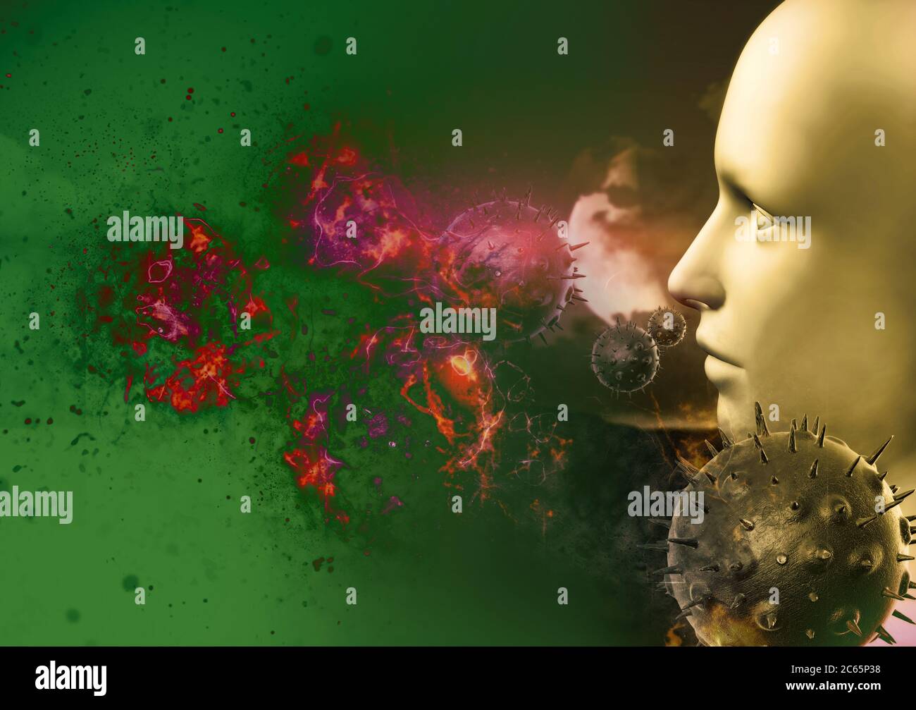 Pollen allergy concept made in 3d software Stock Photo - Alamy