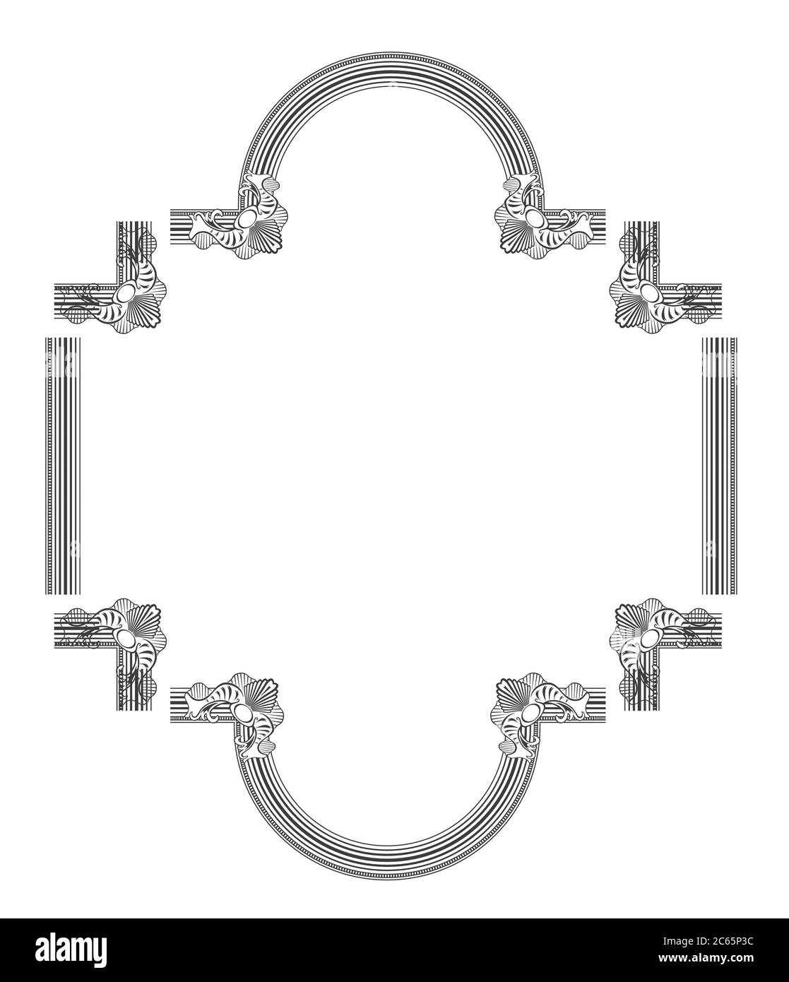 frame elements made in 2d software isolated on white Stock Photo - Alamy