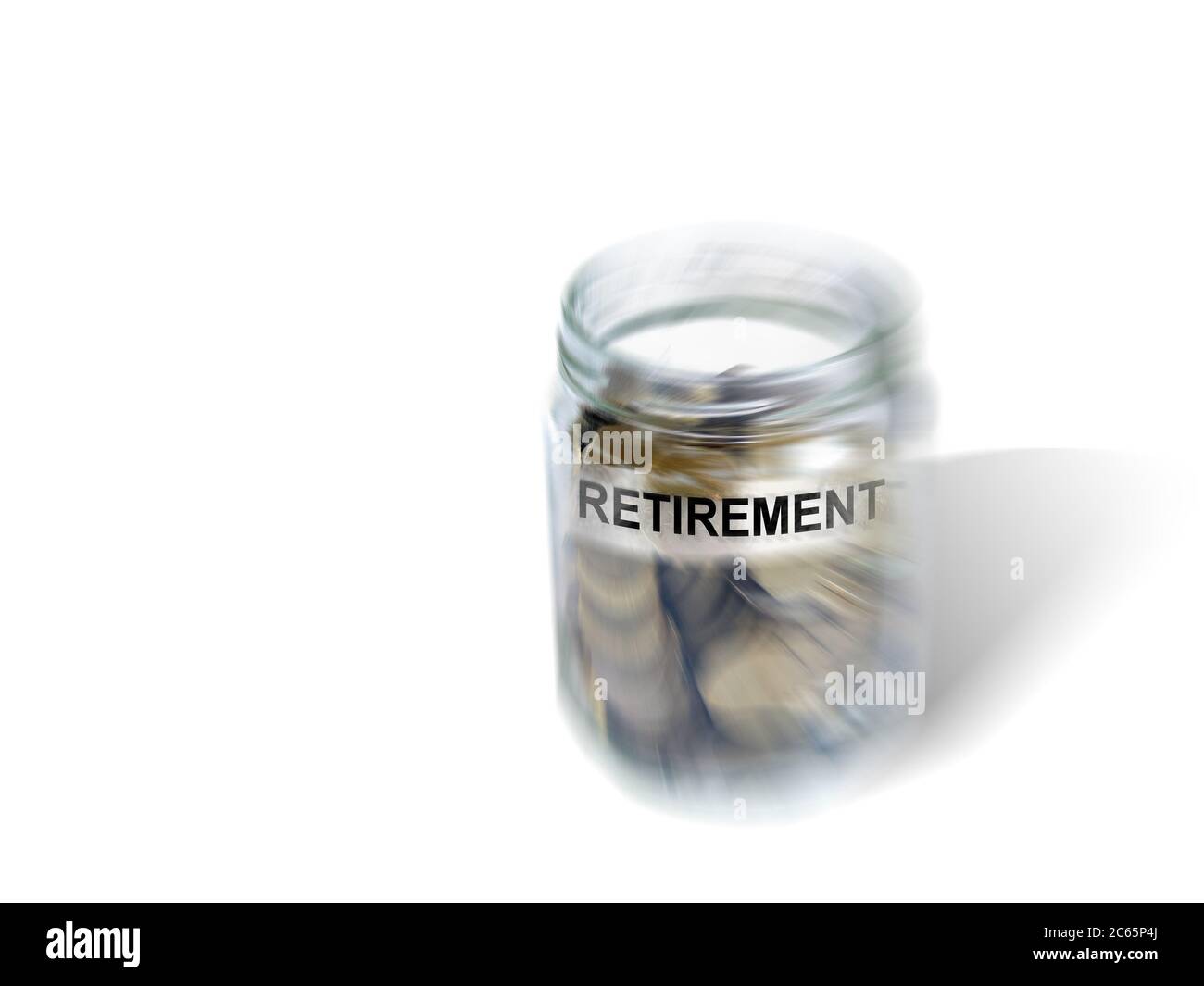 Retirement savings money in jar made in 2d software Stock Photo - Alamy