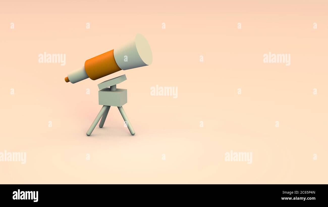 3d rendered cartoon astronomical telescope illustration Stock Photo - Alamy