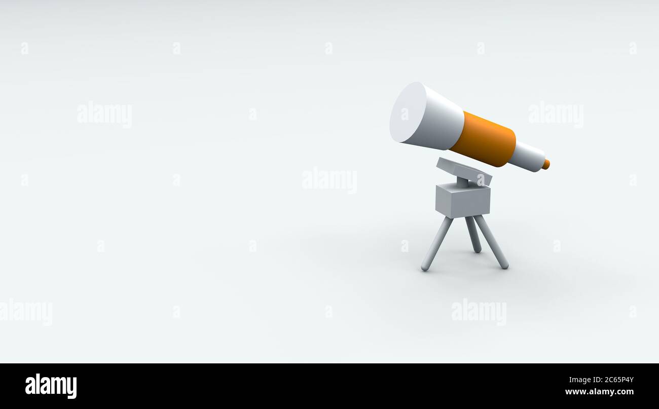 3d rendered cartoon astronomical telescope illustration Stock Photo - Alamy