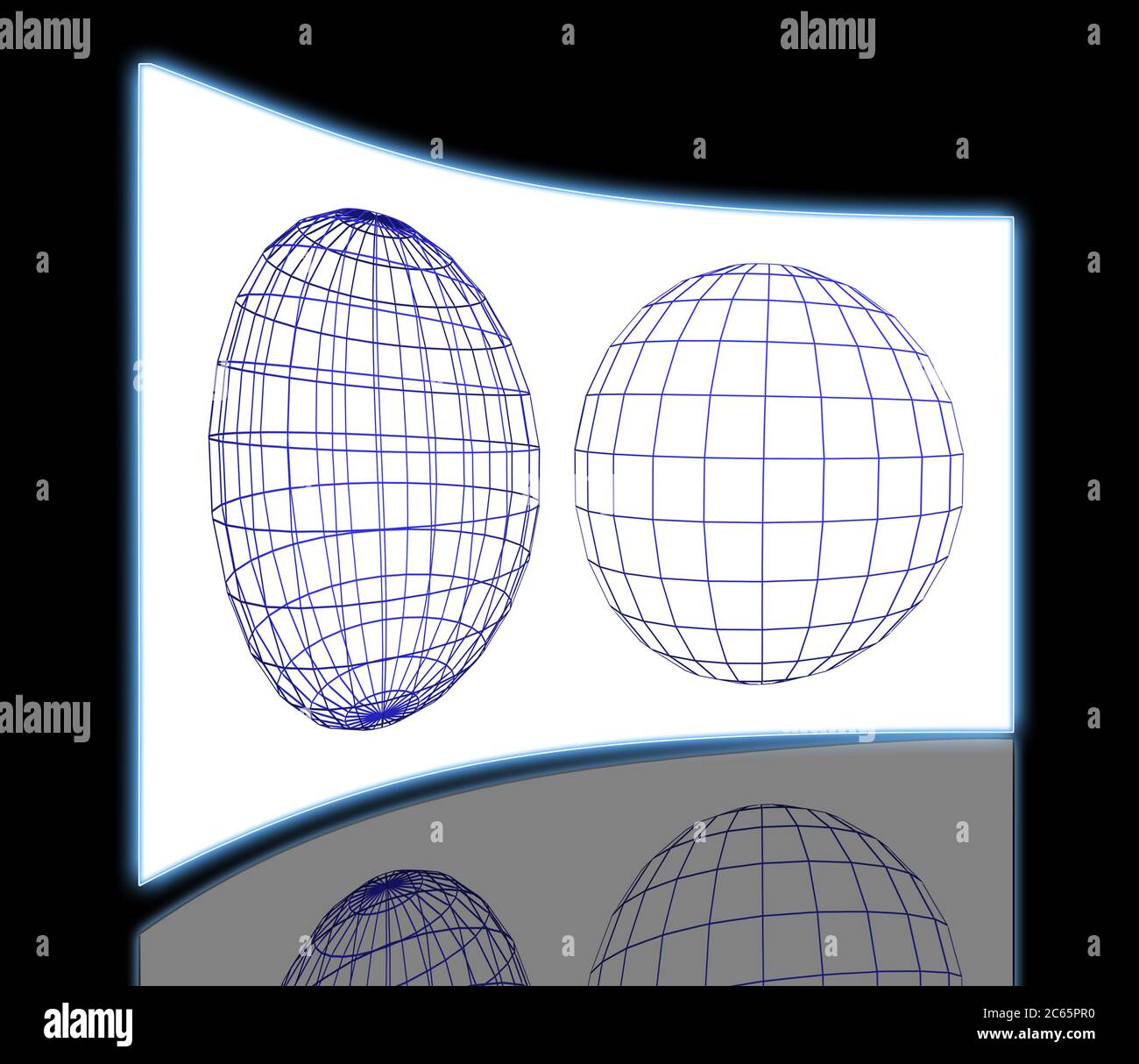 wire frame of two spheres isolated on white background Stock Photo - Alamy