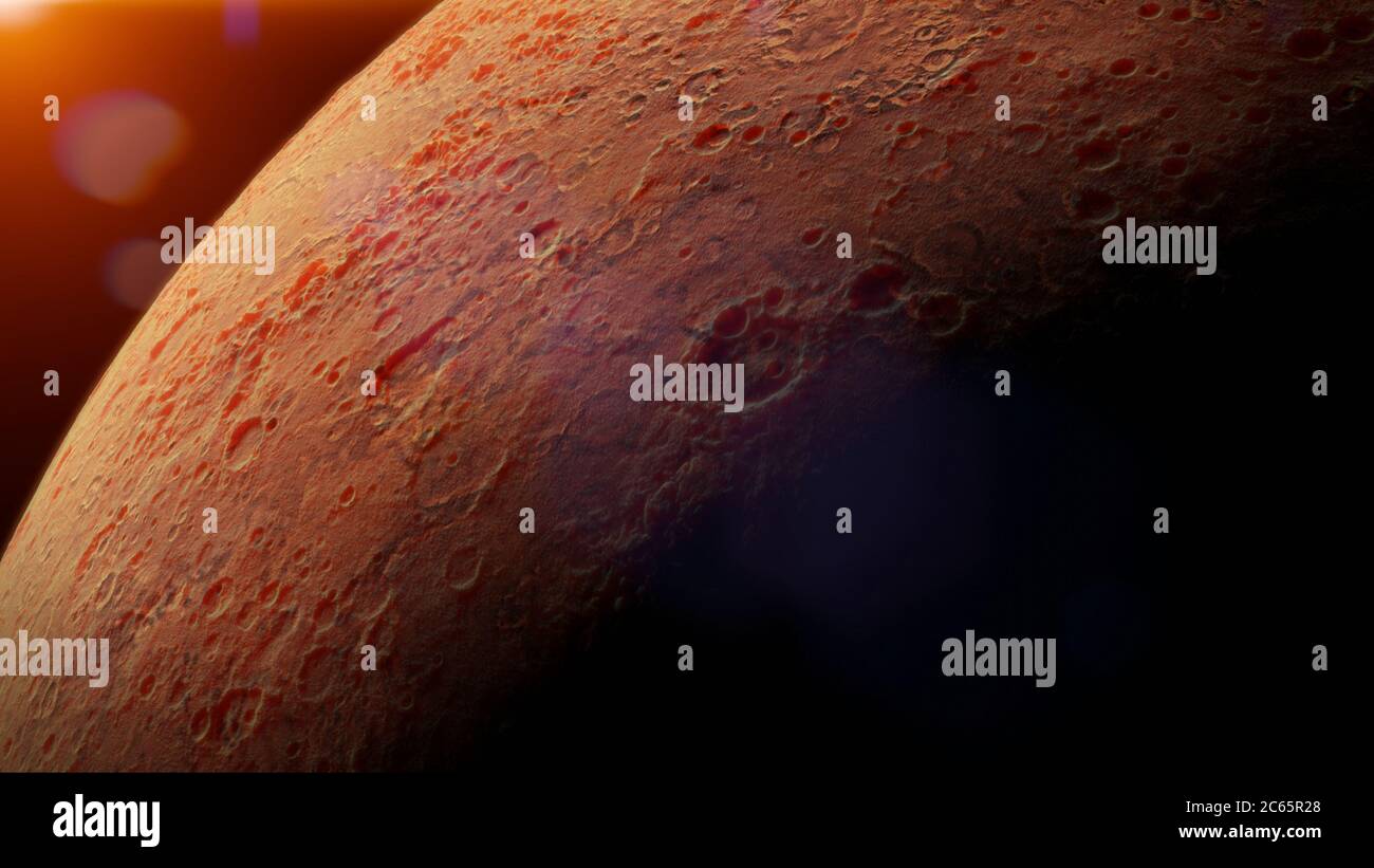 Mars, the red planet of the Solar System, orbital view Stock Photo - Alamy