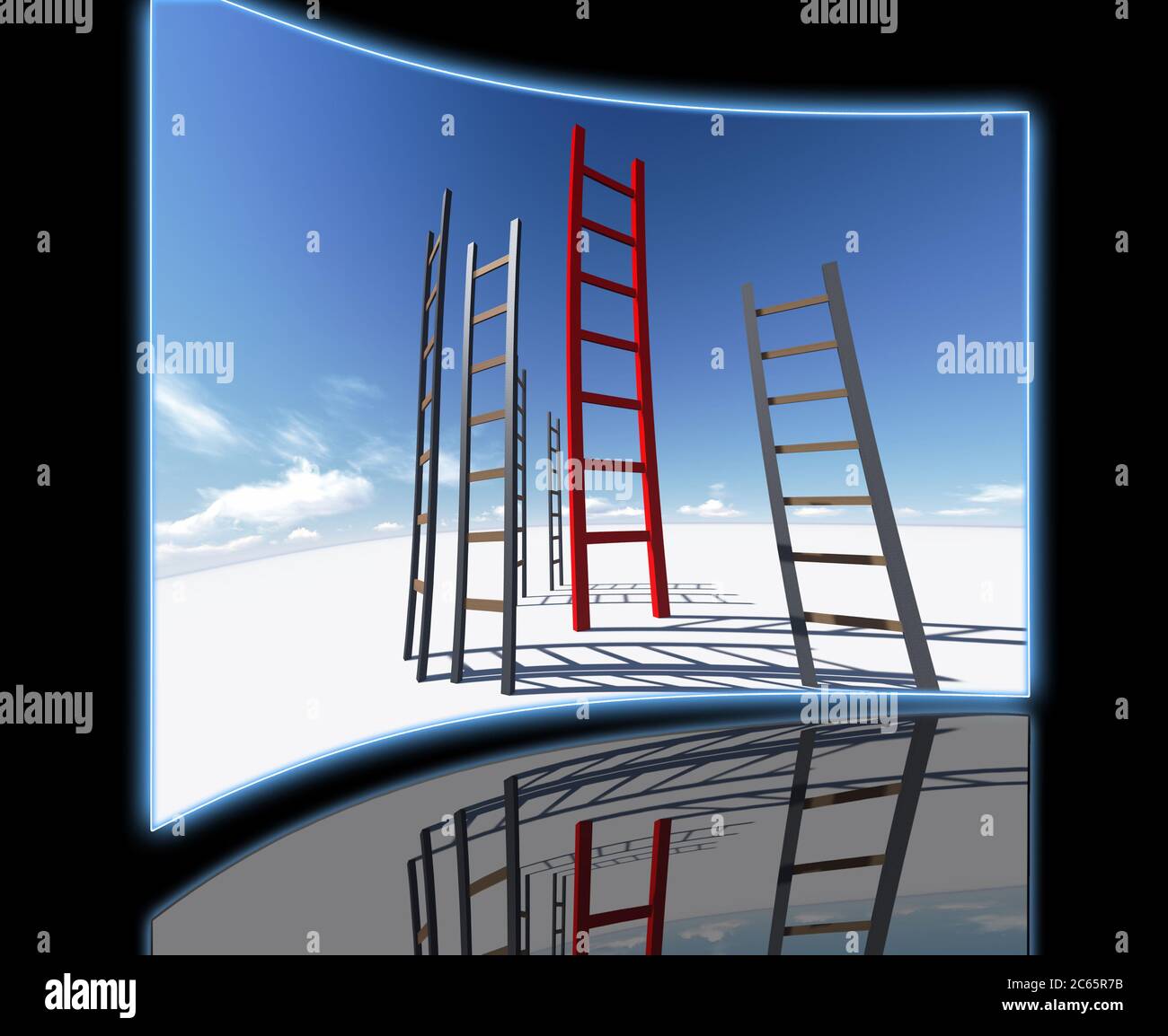 Ladder of Success made in 3d software Stock Photo - Alamy