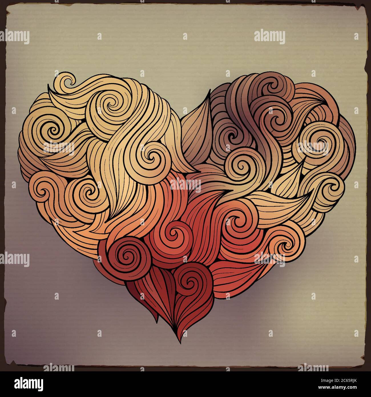 Hand drawn curled vector heart Stock Vector Image & Art - Alamy