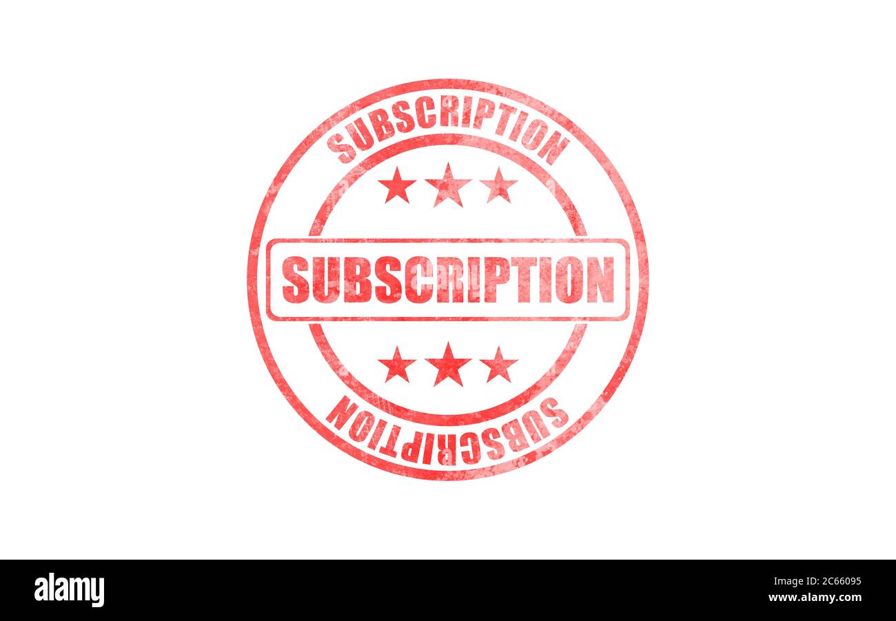 SUBSCRIPTION, MEMBERSHIP stamp. Stamp with text subscription ...