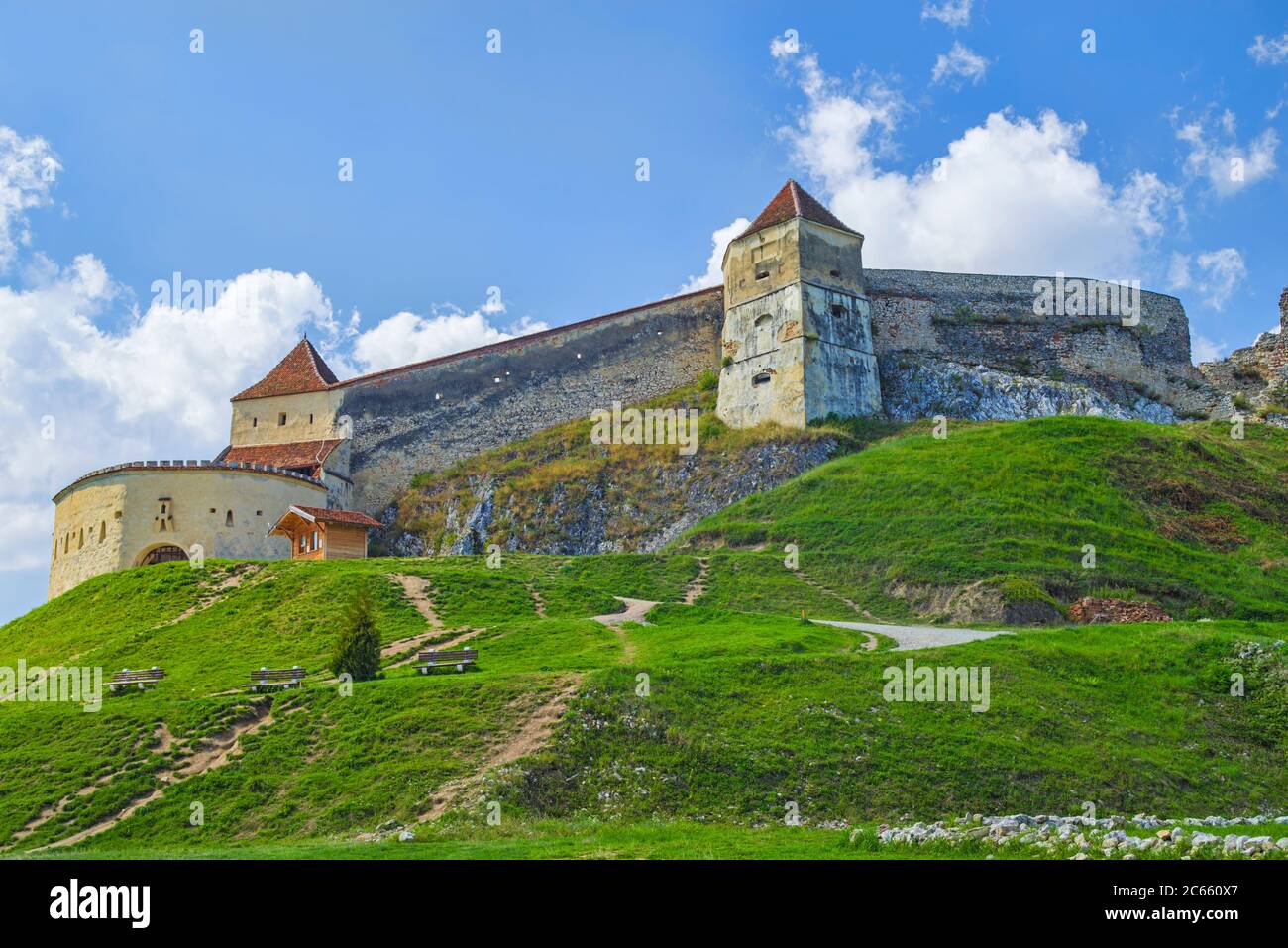 Historic monument in Romania, Rasnov medieval fortress in Transylvania ...