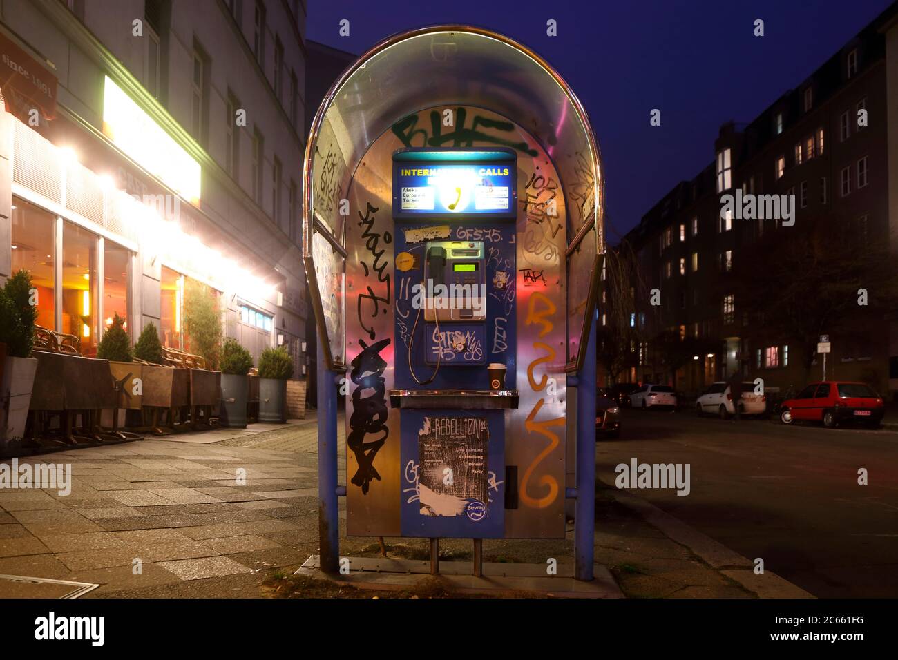 Germany, Berlin, Potsdamer Straße, telephone booth Stock Photo - Alamy