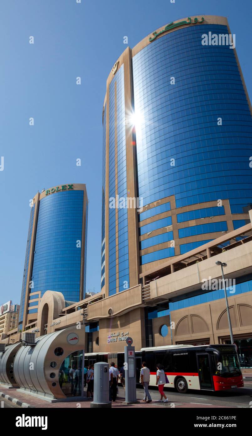 Twin Towers, Deira City, Dubai, United Arab Emirates Stock Photo - Alamy