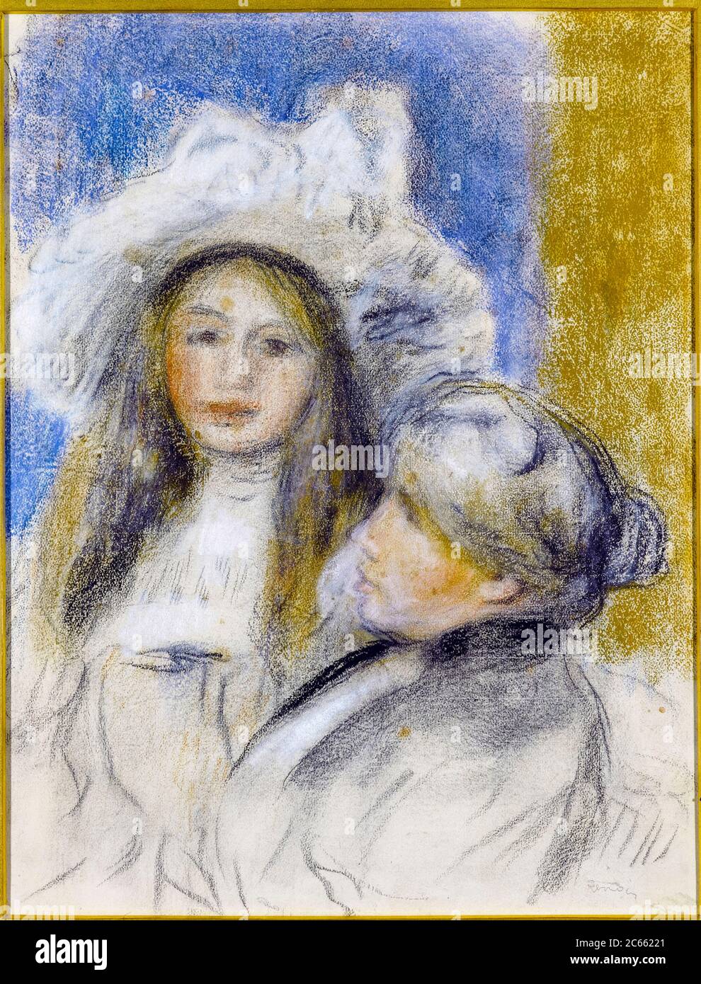 Pierre Auguste Renoir, Berthe Morisot and her daughter (Julie Manet ...