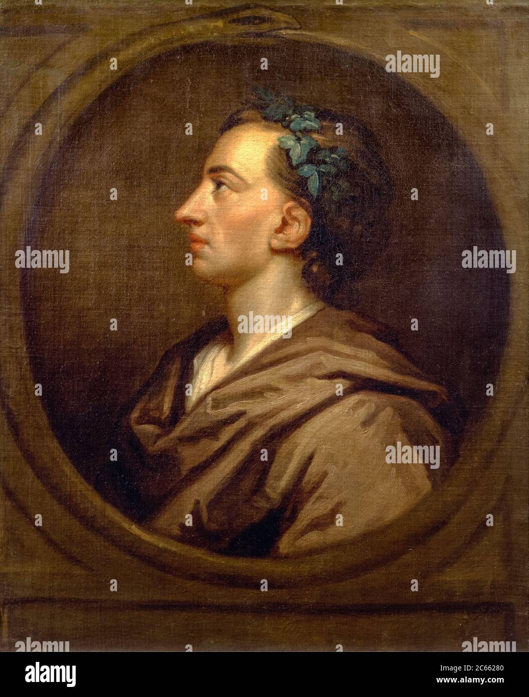 Alexander Pope (1688-1744), English Poet, Portrait Profile, Crowned ...