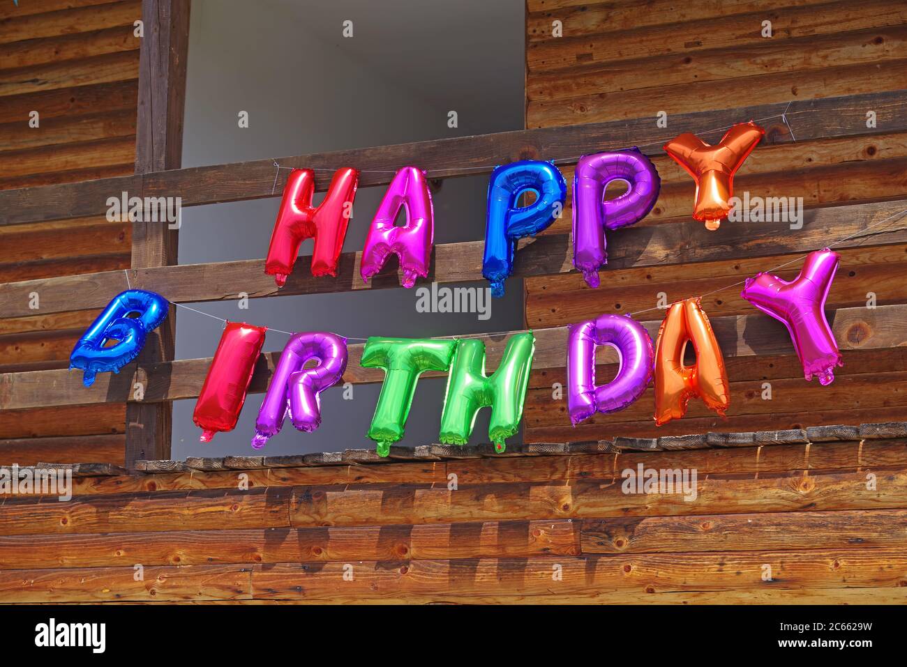 Happy birthday message on balloons hi-res stock photography and images ...