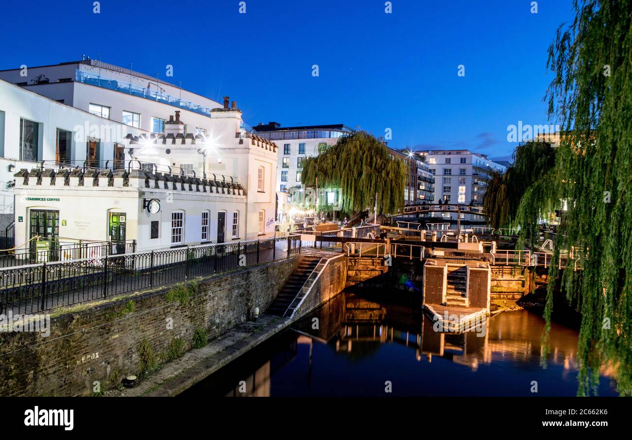 Camden Lock at Night London UK Stock Photo - Alamy