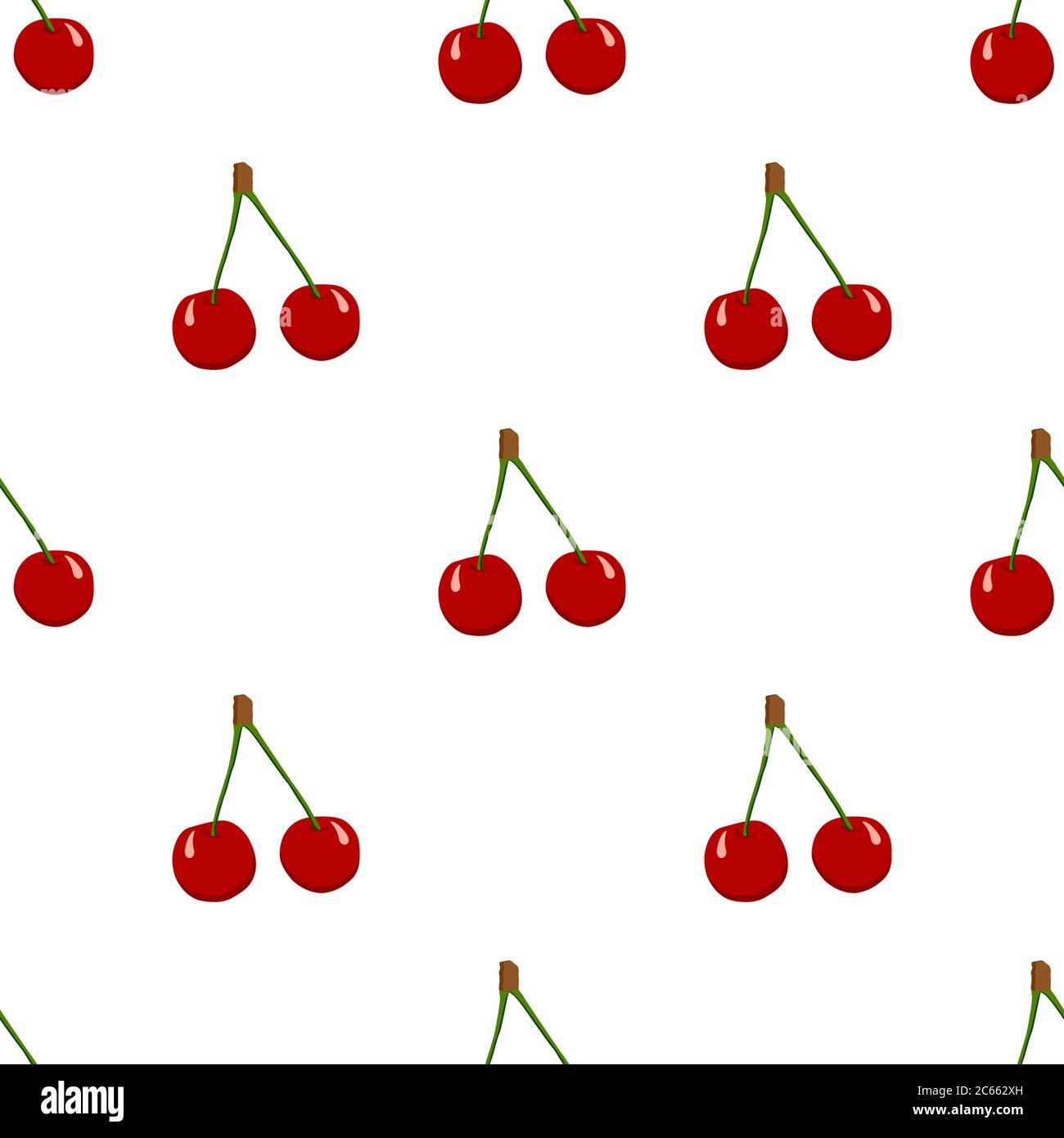 Illustration on theme big colored seamless cherry, bright berry pattern ...