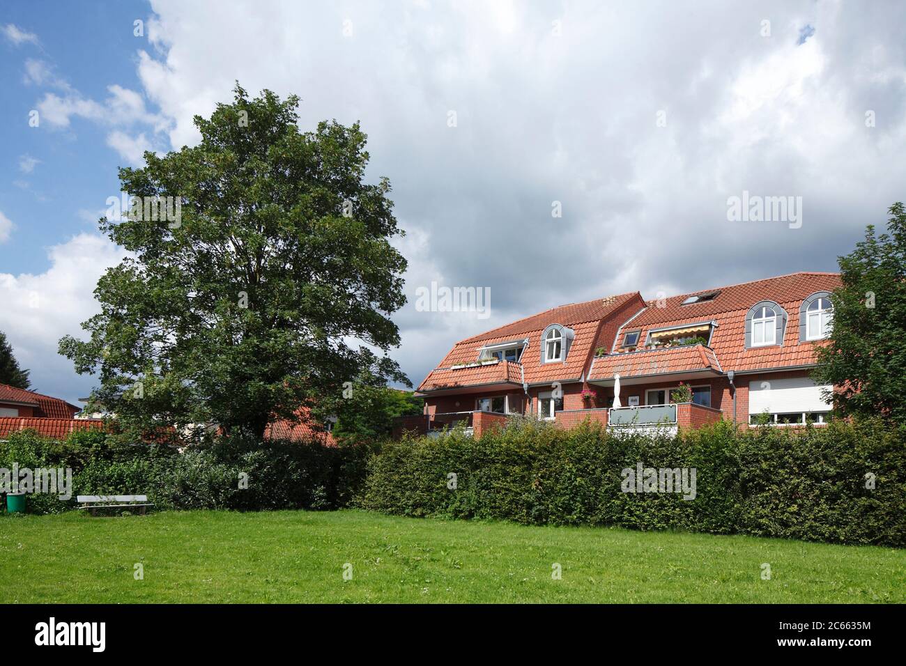 Modern residential buildings, multi-family houses, Diepholz, Lower ...