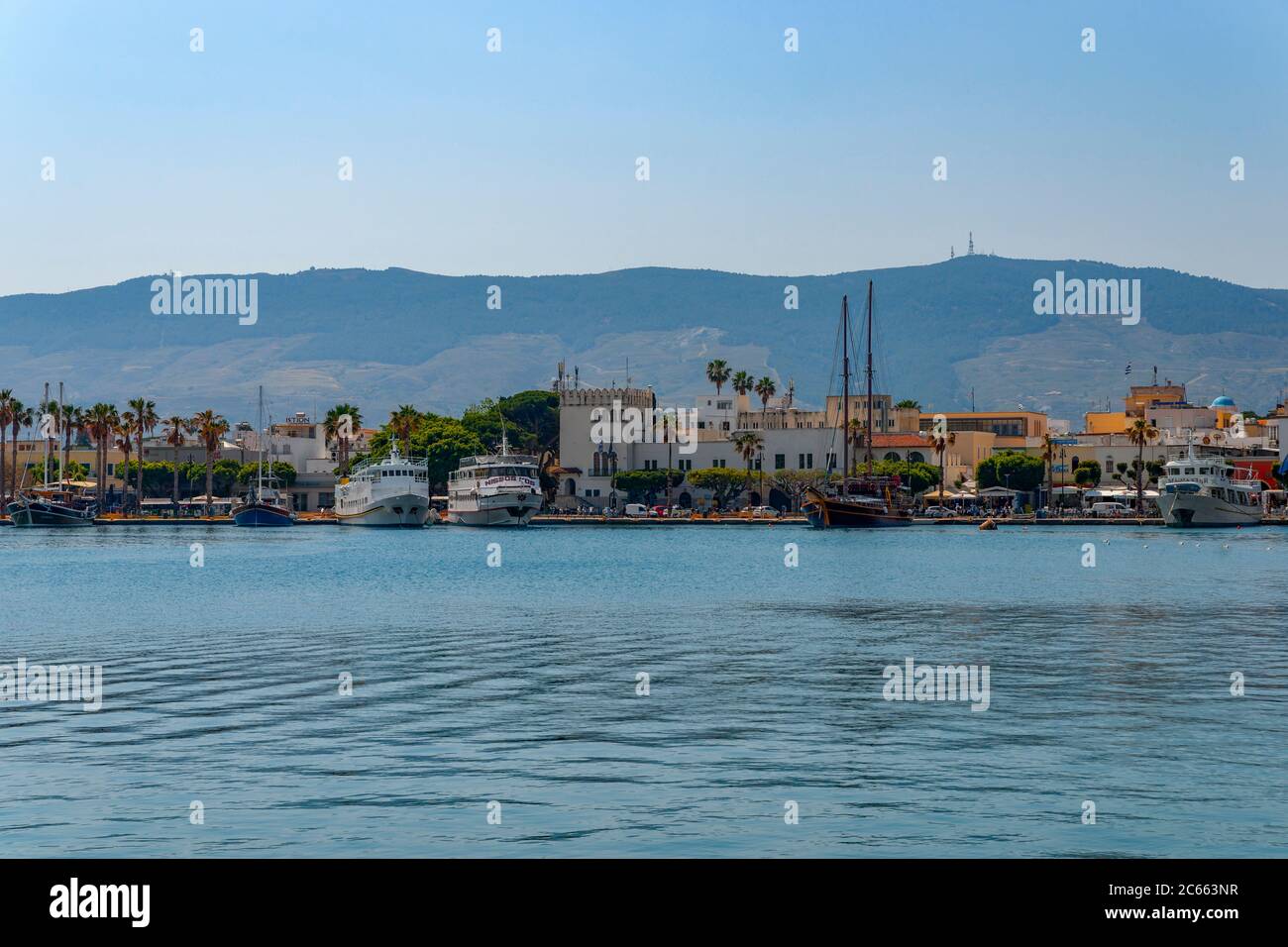 City Hall and Port of Kos City, Island of Kos, Greece, Europe Stock ...