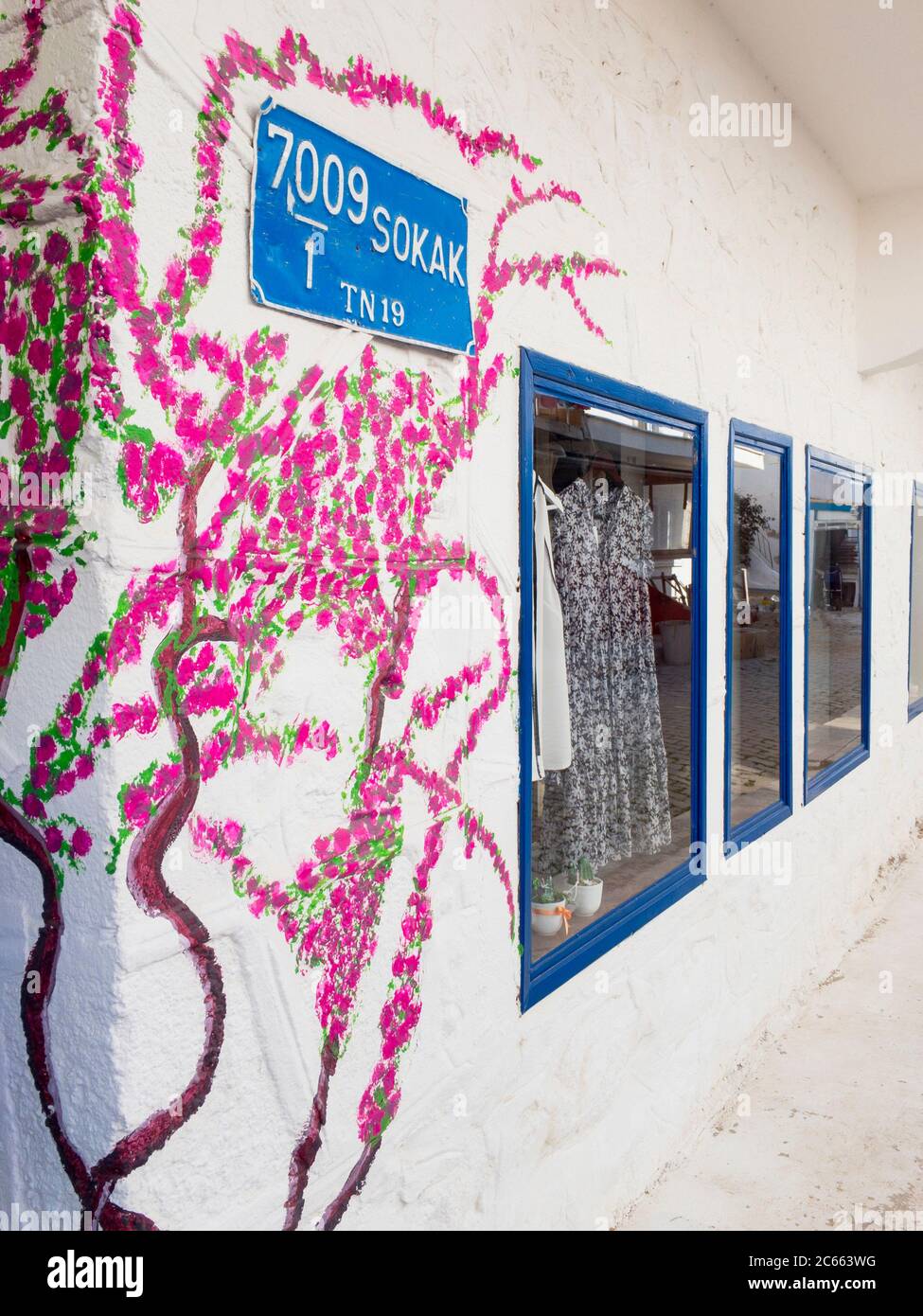 Wall painting in Turgut rice, Bodrum, Mugla, Turkey Stock Photo - Alamy